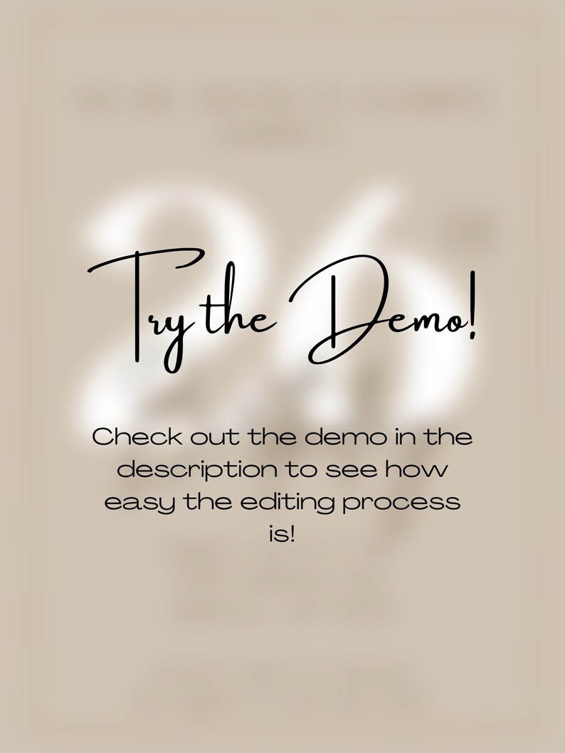 Neutral Editable Birthday Invitation Template- Modern, Minimalistic ...