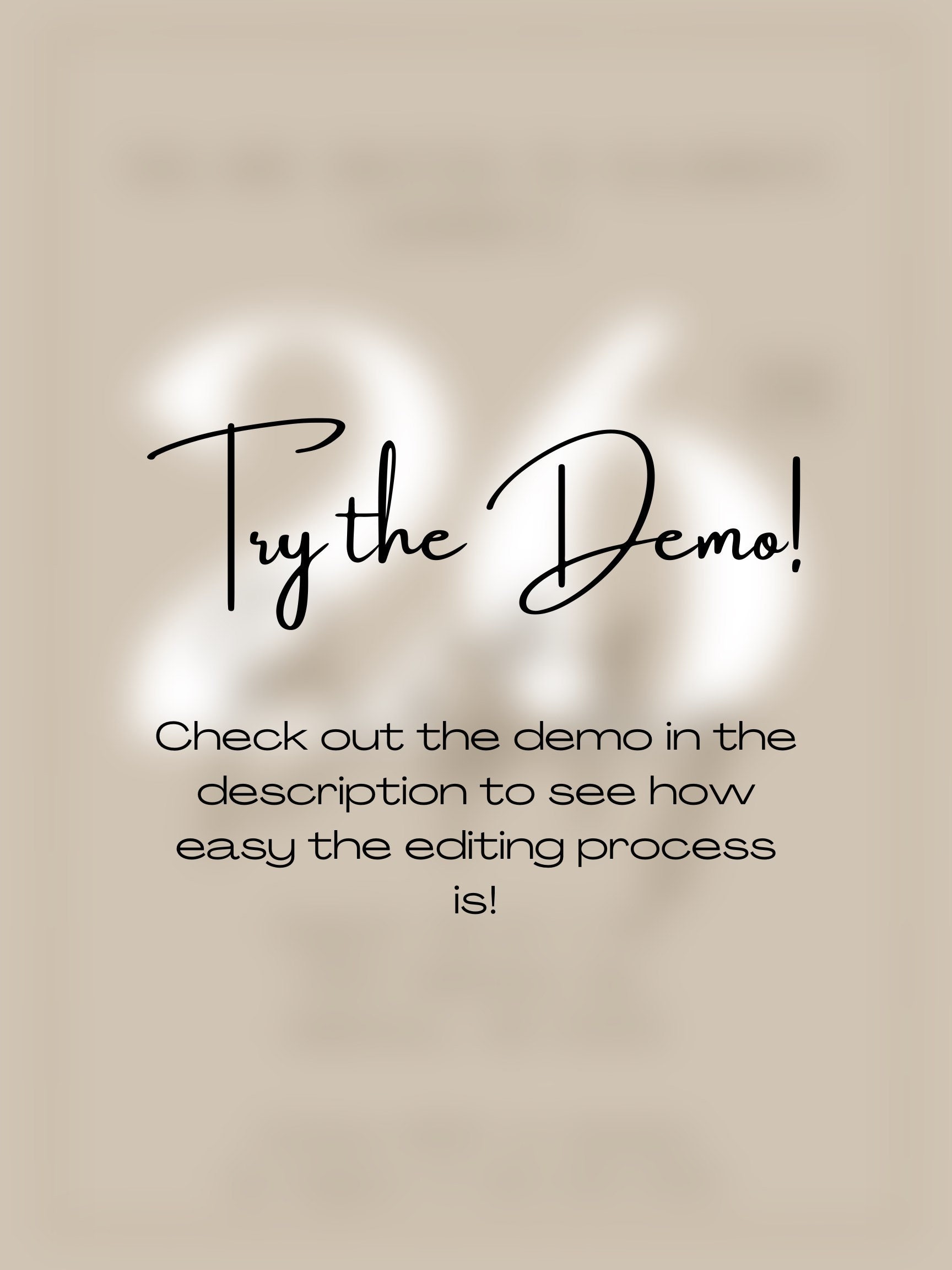 Neutral Editable Birthday Invitation Template- Modern, Minimalistic ...