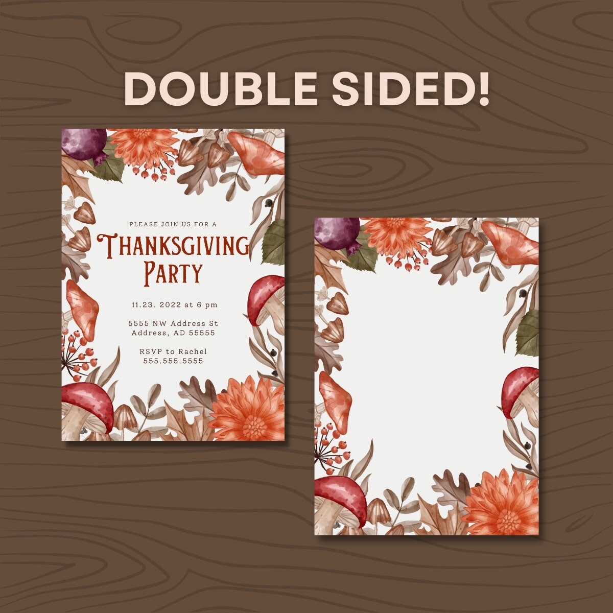 Cottage Thanksgiving Party Invitation - Digital Download, Cottage Core ...
