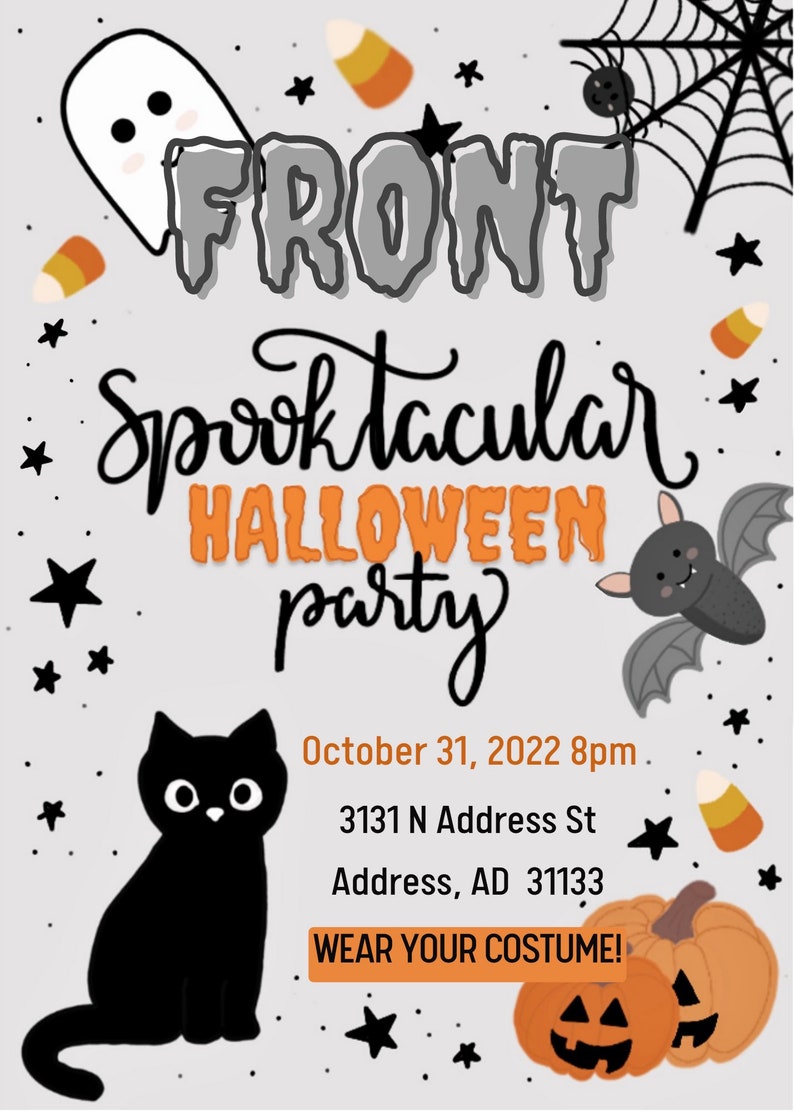 Halloween Costume Party Invitation - Editable Halloween Digital ...
