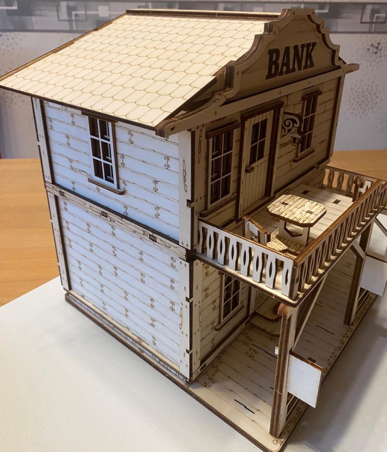 Digital File of a Western Bank, Suitable for Figure Size Around 7 Cm ...