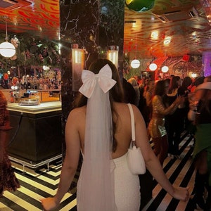 Hen Party Bow Veil, Wedding Hair Bow, Hens Party Veil, Hen Do Veil With ...