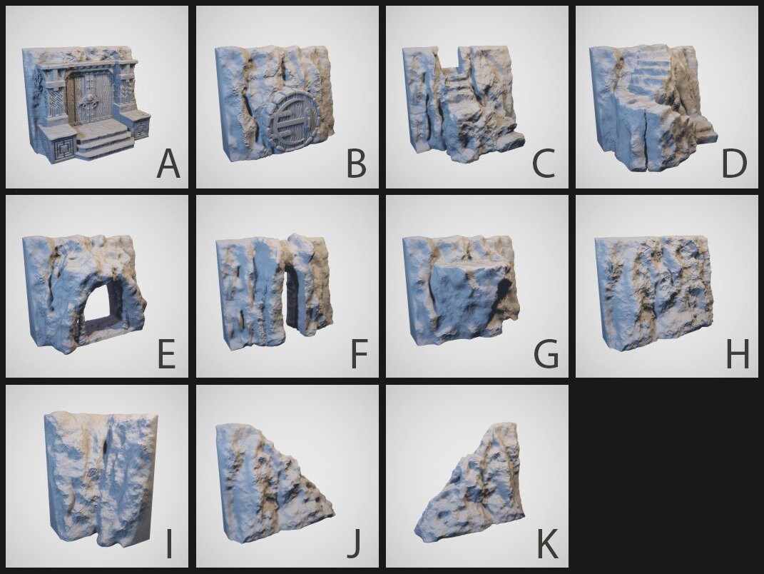 Miniature Modular Cliff Walls - D&D - Miniatures - Tabletop - RPG ...