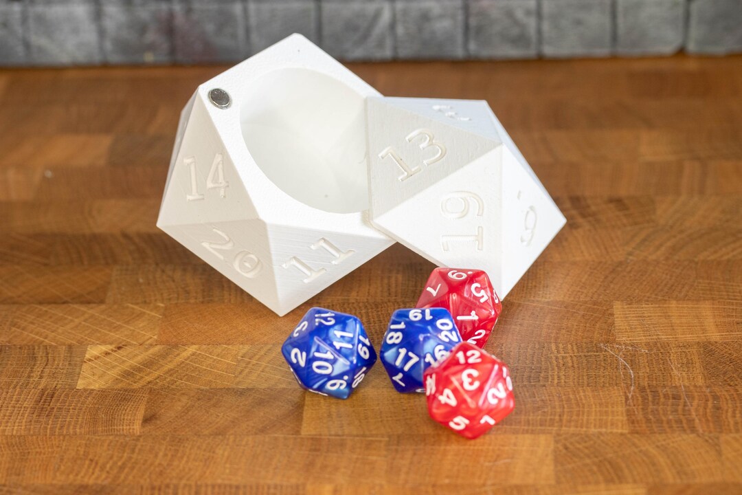 Dicecontainer Shaped as a D20 Magnetclosed. Store Your Dice in a Dice ...