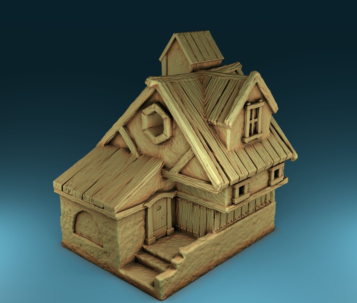 14x Middle Ages Fantasy Style Buildings Part 1 for 3D Printing - 28mm ...
