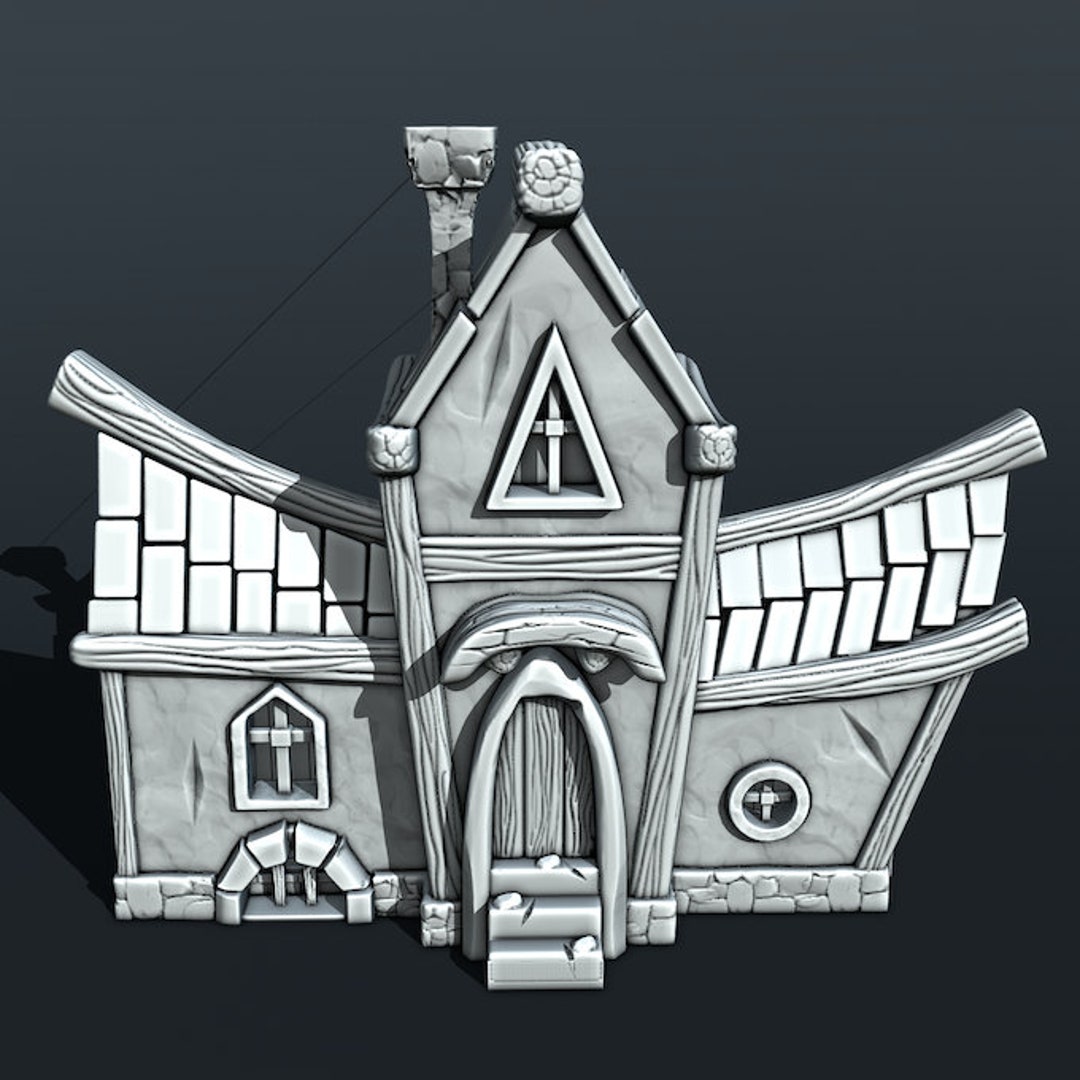14x Middle Ages Fantasy Style Buildings Part 2 for 3D Printing - 28mm ...