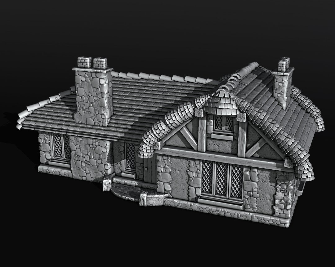 15x Middle Ages Fantasy Style Buildings Part 4 for 3D Printing - 28mm ...