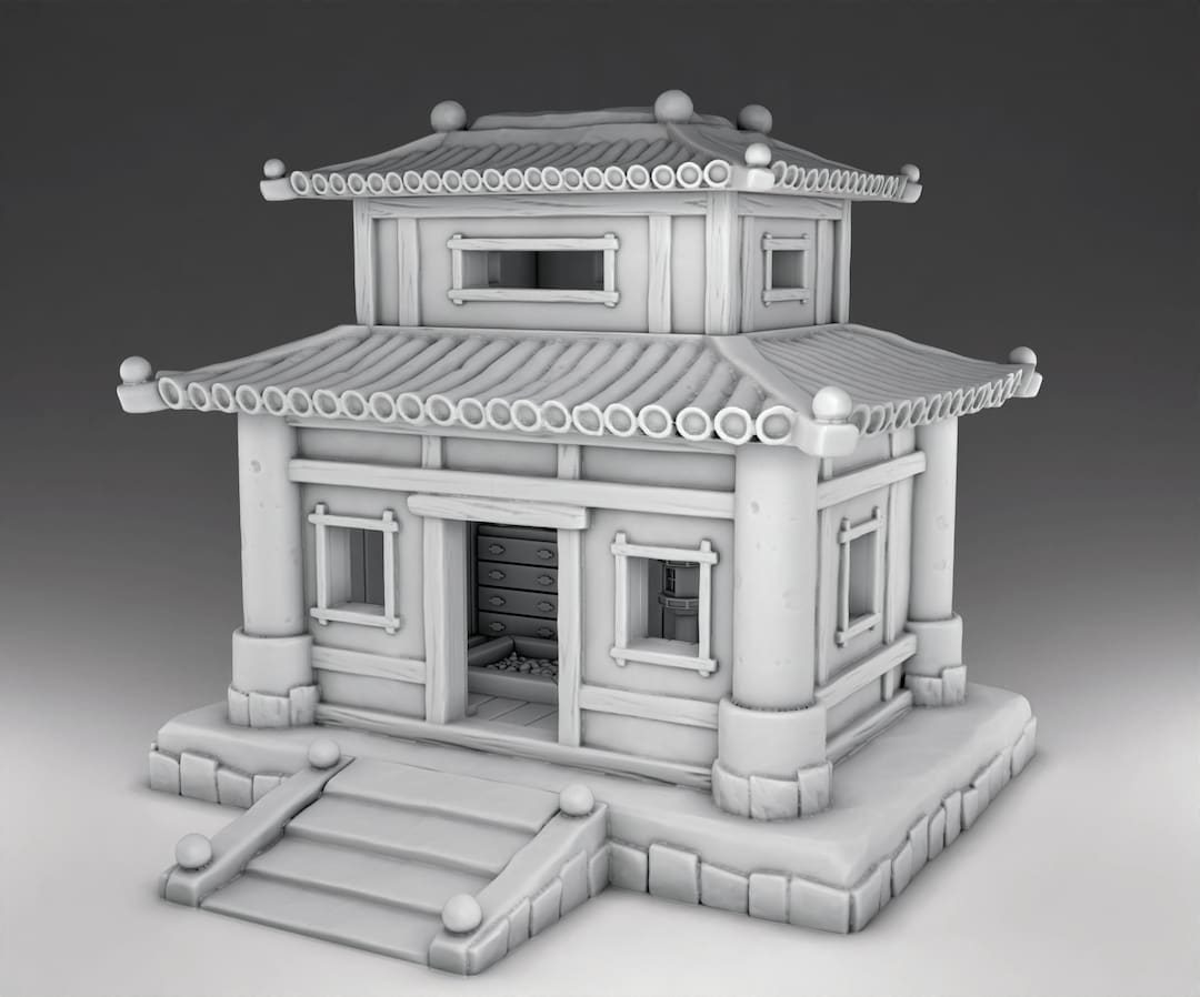 14x Oriental Style Buildings Part 1 for 3D Printing - 28mm Scale - STL ...