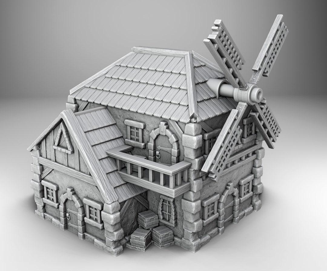 14x Middle Ages Wood Style Buildings Part 1 for 3D Printing - 28mm ...
