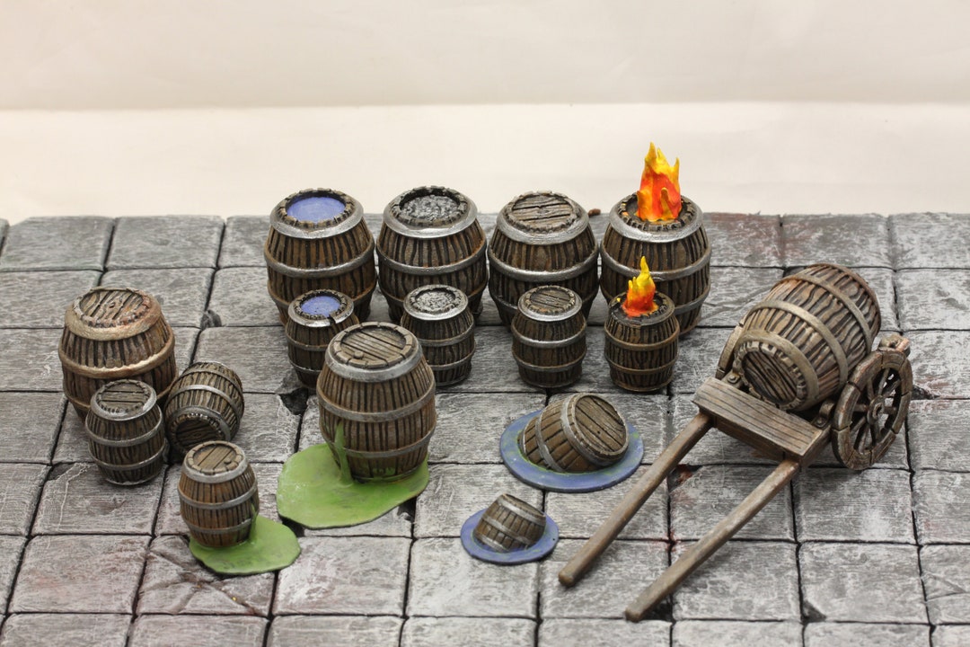 Miniature Barrels D&D Miniatures Tabletop RPG - Etsy