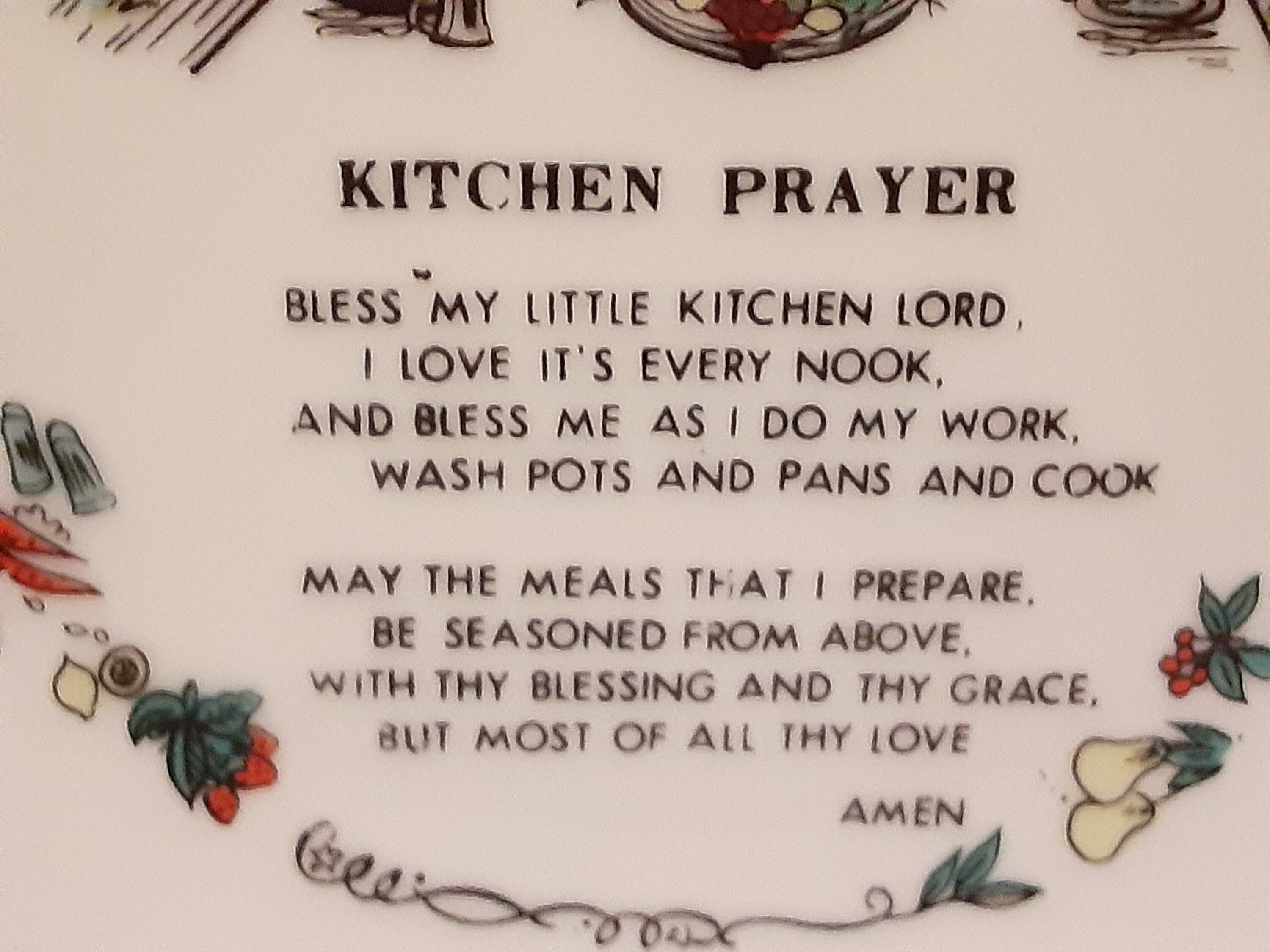 Vintage Kitchen Prayer Decorative Plate, Wall Hanging Plate, Religious ...