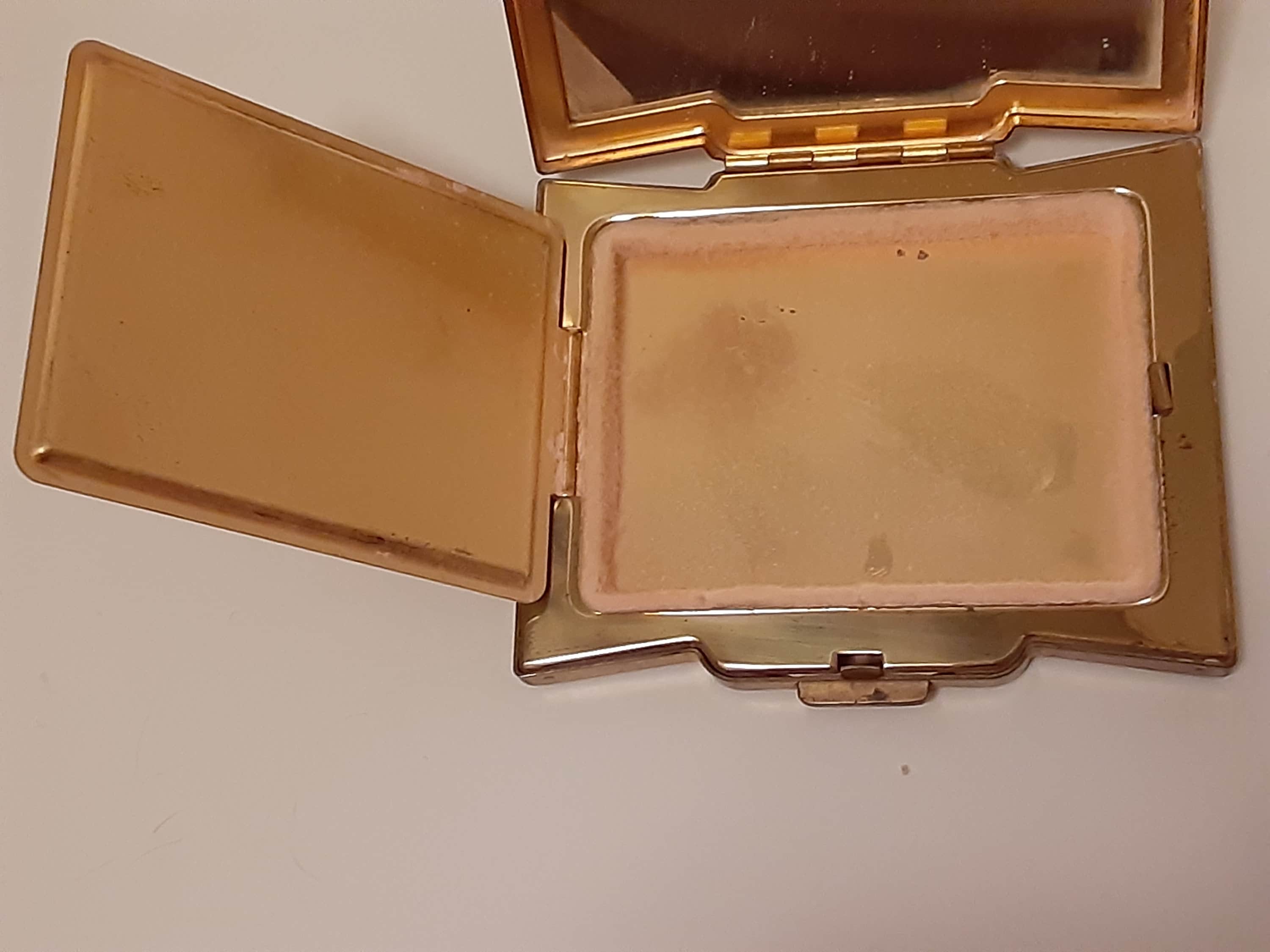Vintage 1950s Volupte Brass Art Deco Compact Volupte Compact - Etsy