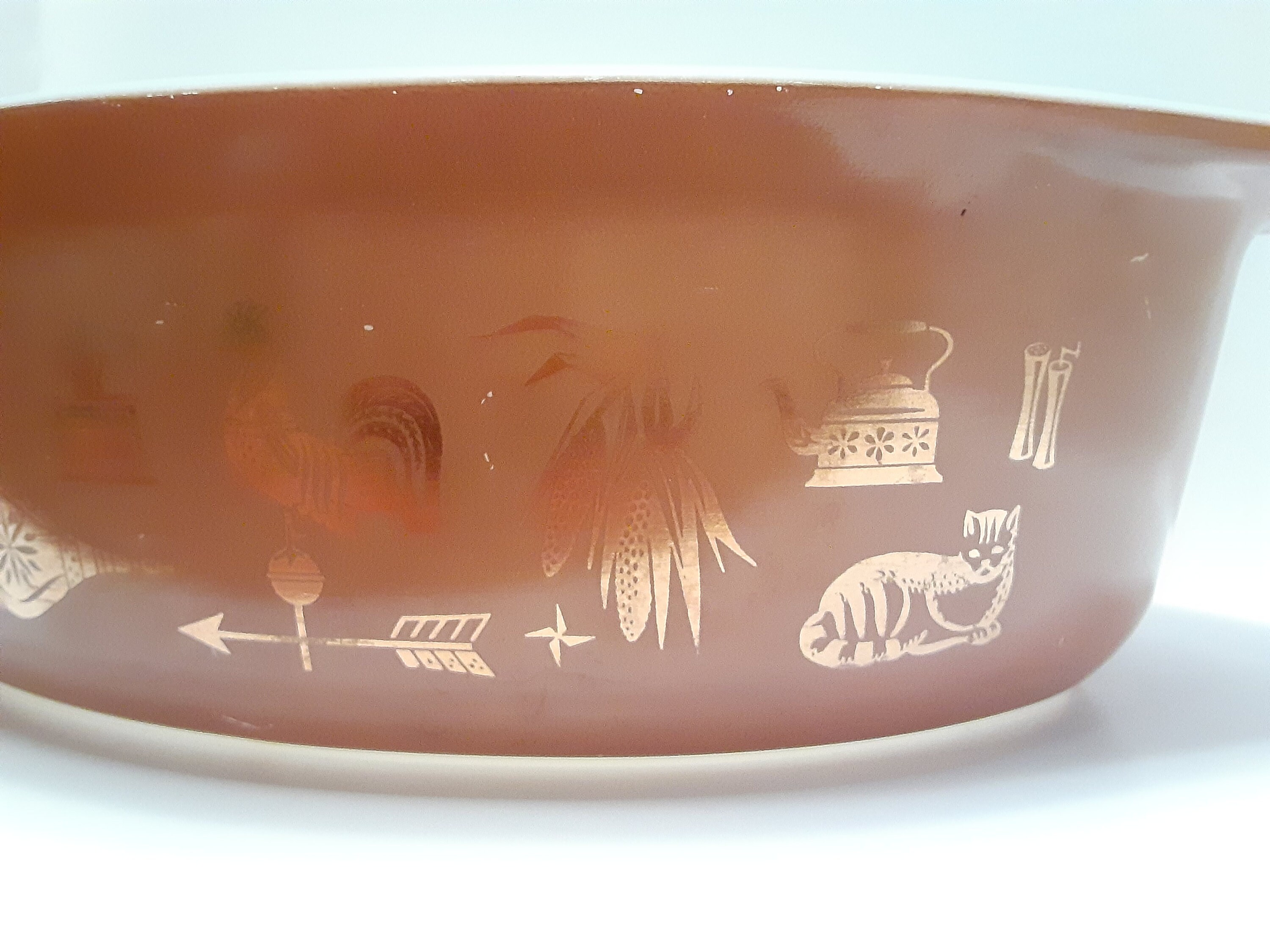 Vintage Pyrex Early American Pattern 045 Oval 2 1/2 Quart Casserole ...