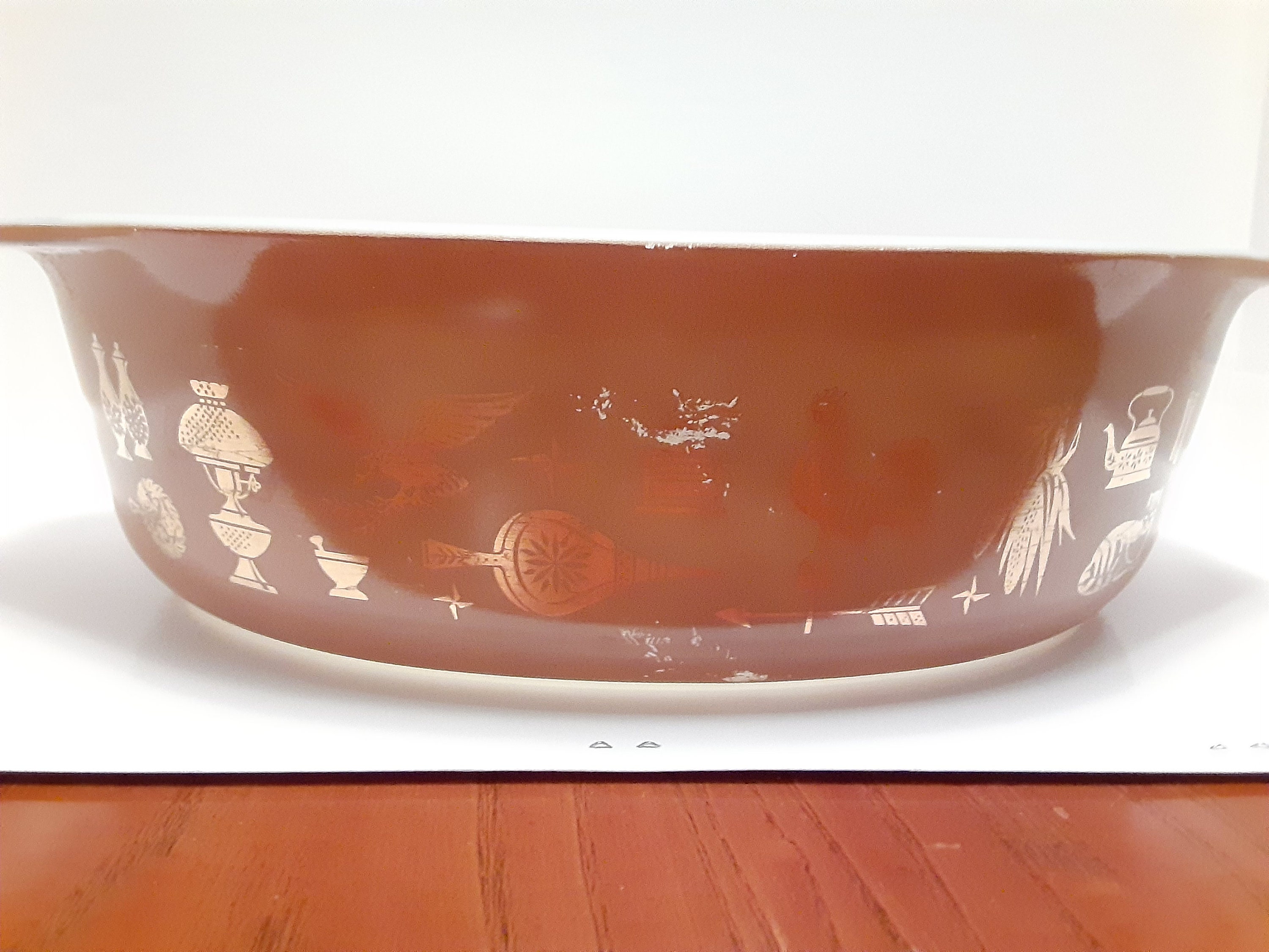 Vintage Pyrex Early American Pattern 045 Oval 2 1/2 Quart Casserole ...