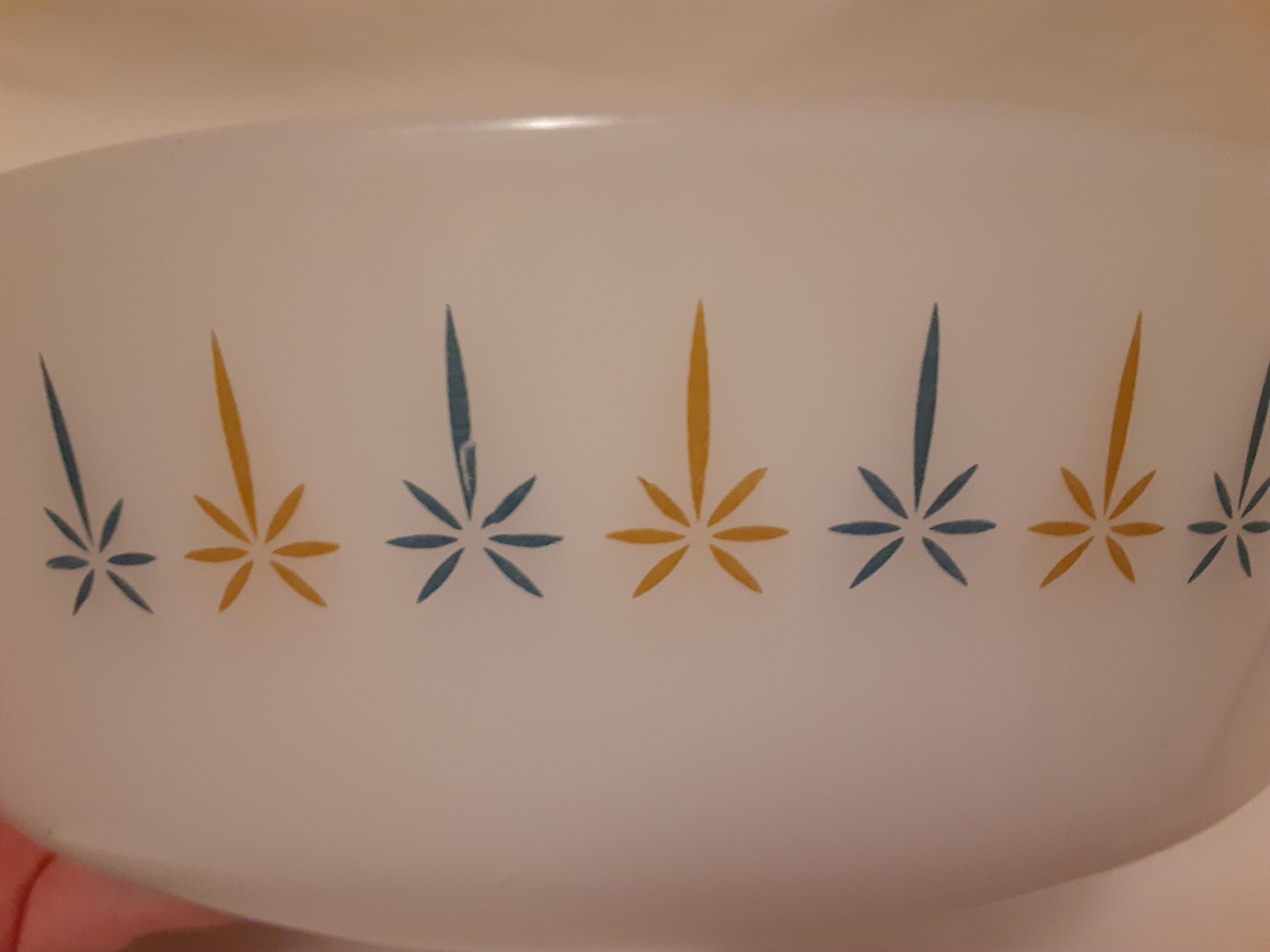 Vintage Fire King candle Glow Pattern Round Baking - Etsy