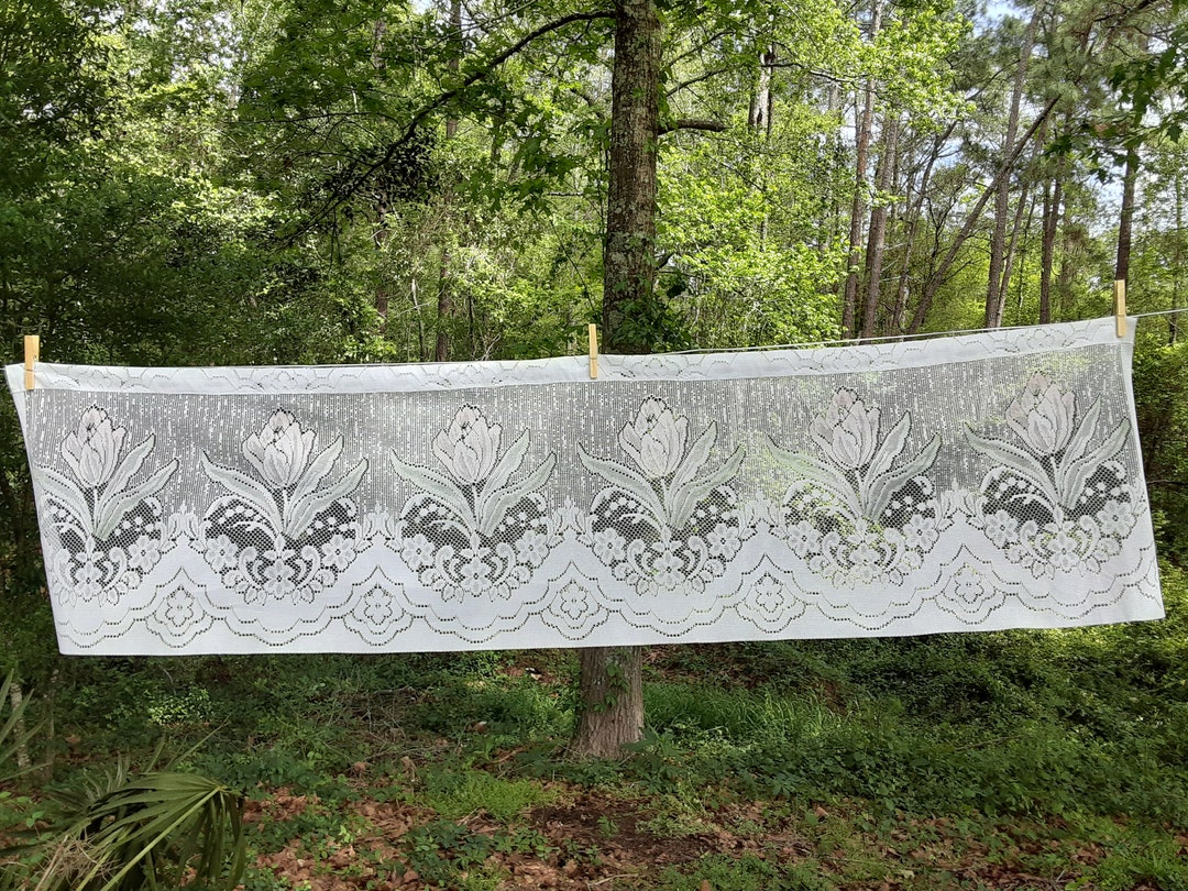 Stunning Reversible Lace Window Valance Featuring Light Pastel - Etsy