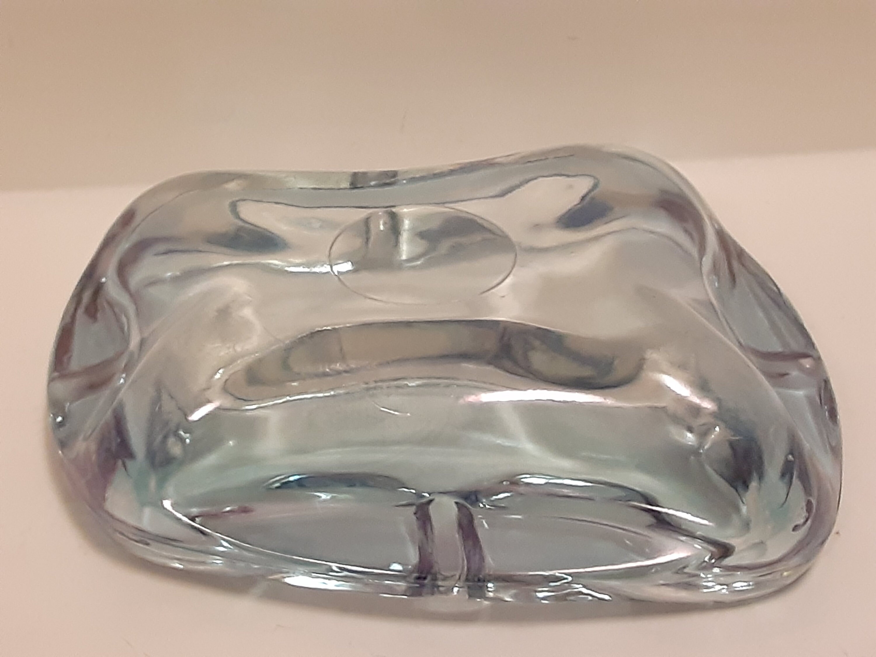 Vintage MCM Thick Blue Glass Atomic Ashtray, Mid-century Modern Blue ...