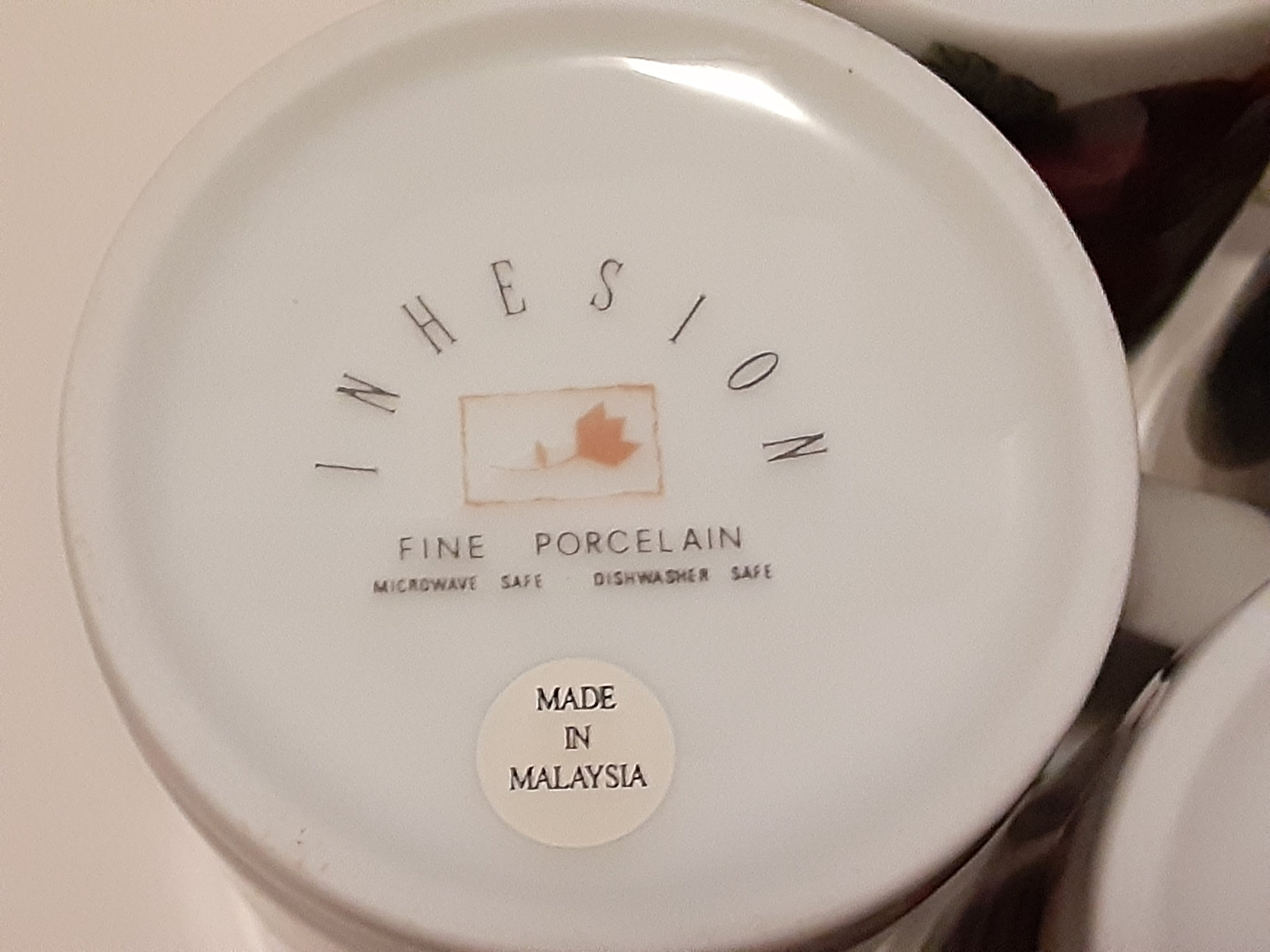 Vintage Wrap Around Orchard Fruit Pattern Inhesion Fine Porcelain Mugs ...