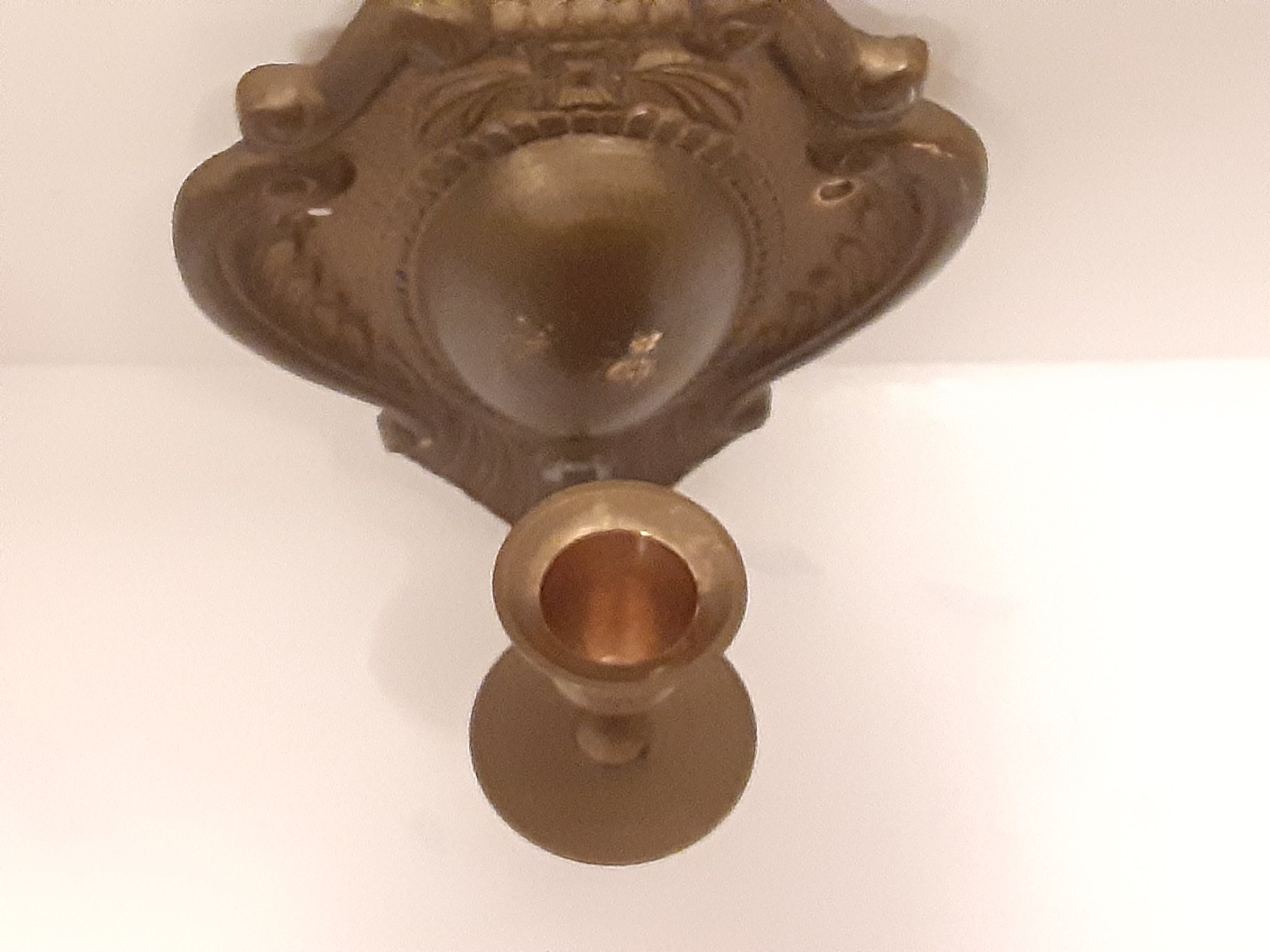Antique Brass Colonial Victorian Style Candle Sconce, Wall Mount Brass ...