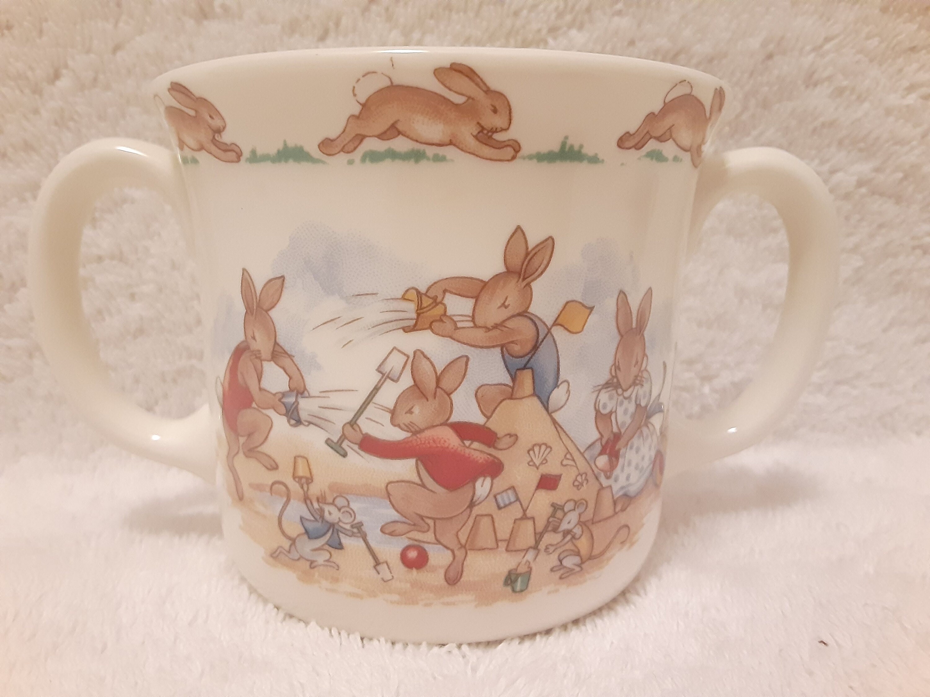 Vintage Bunnykins Peter Rabbit Double Handled Cup Royal - Etsy