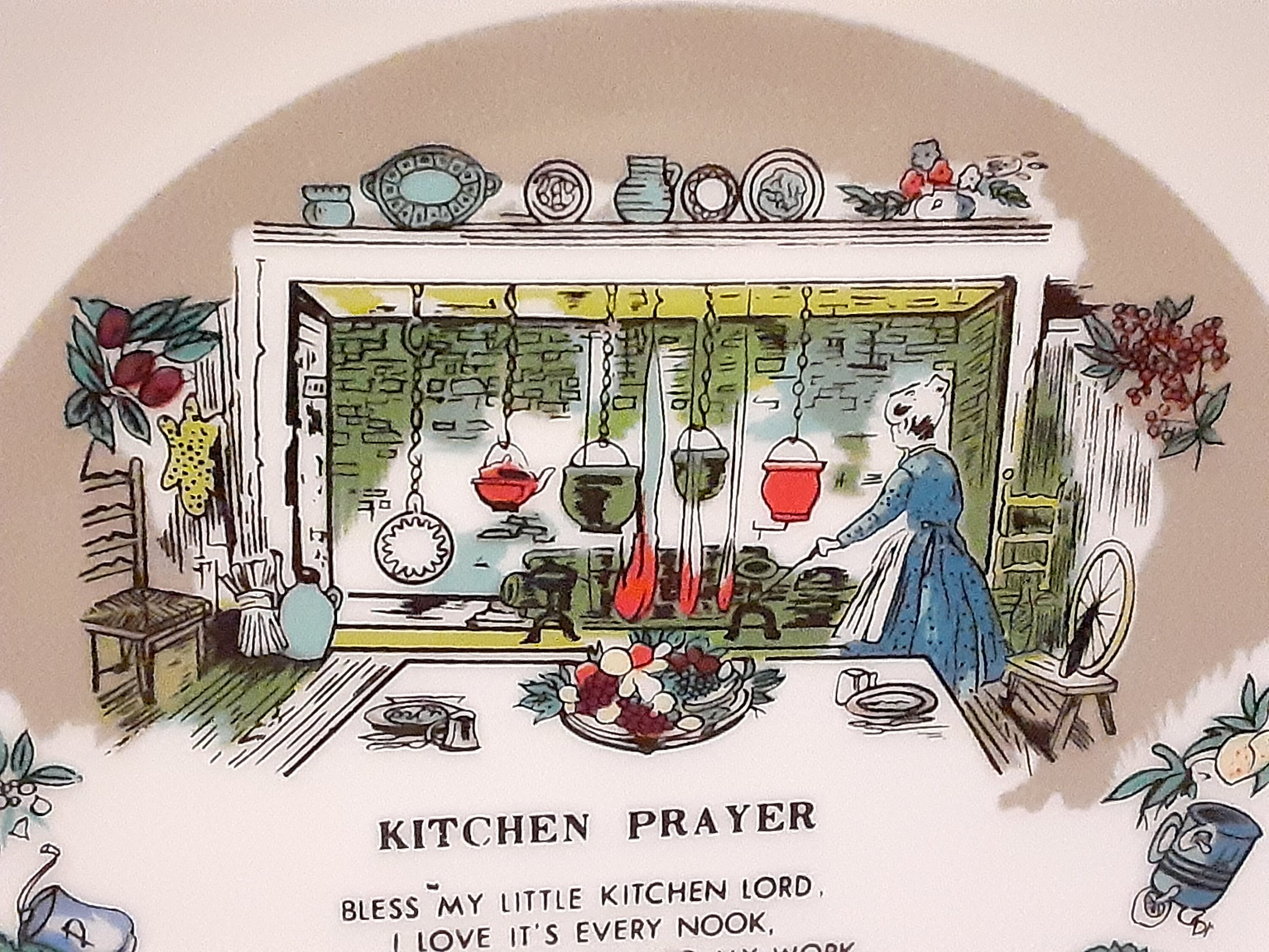 Vintage Kitchen Prayer Decorative Plate, Wall Hanging Plate, Religious ...