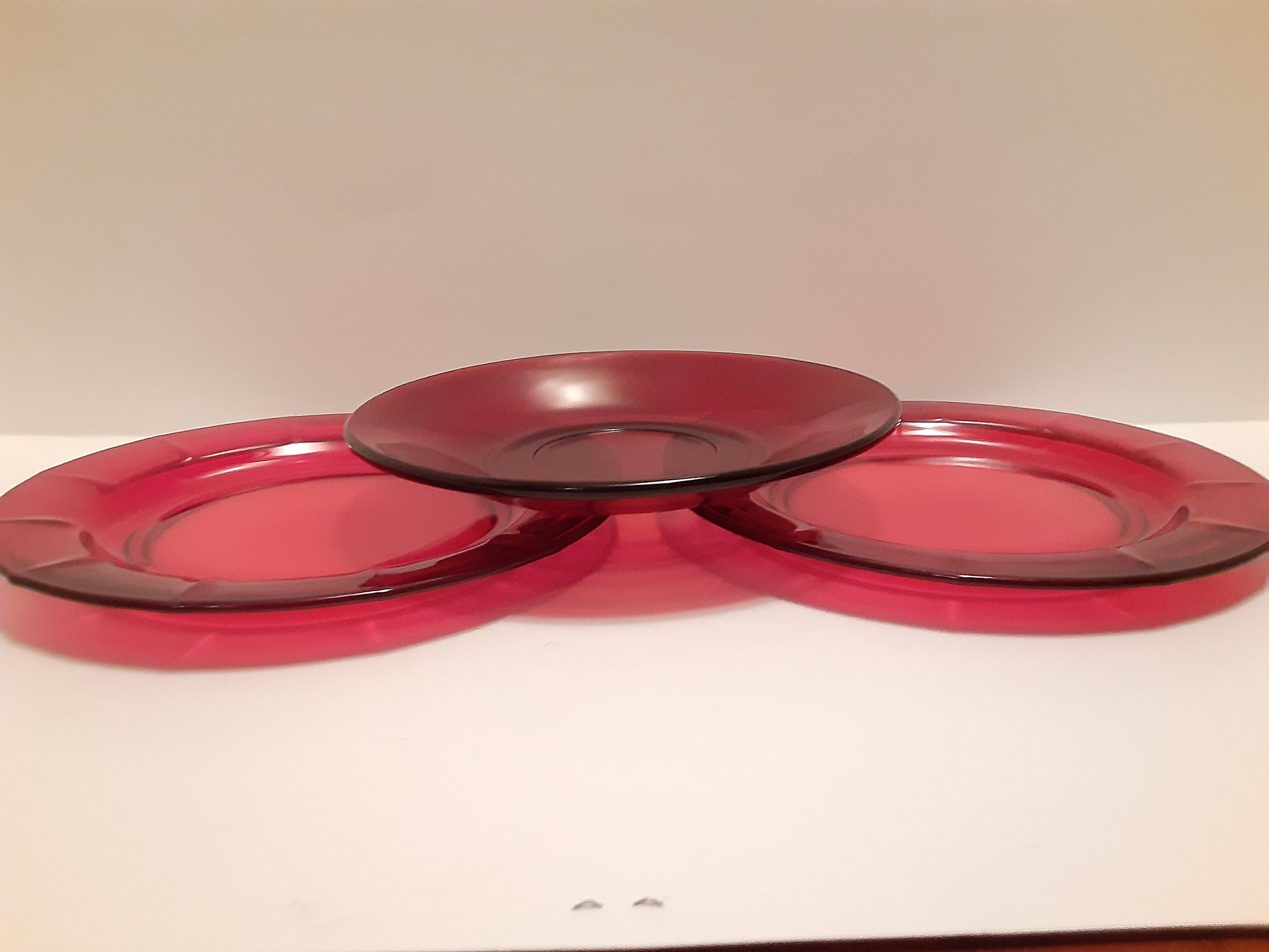 Vintage 1930s Viking New Martinsville Ruby Red Plate Set Including 2 ...