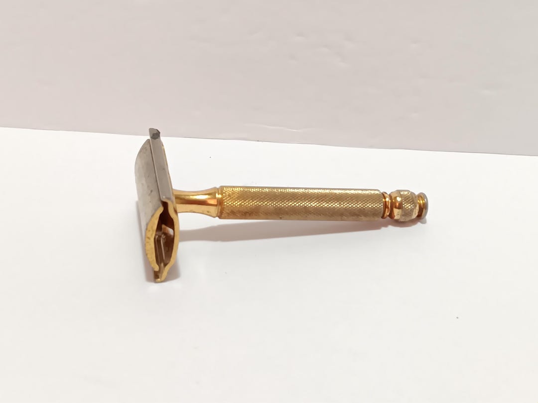 Vintage 1940s Gillette Tech Ball End Safety Razor, Gold Plated, Men's ...