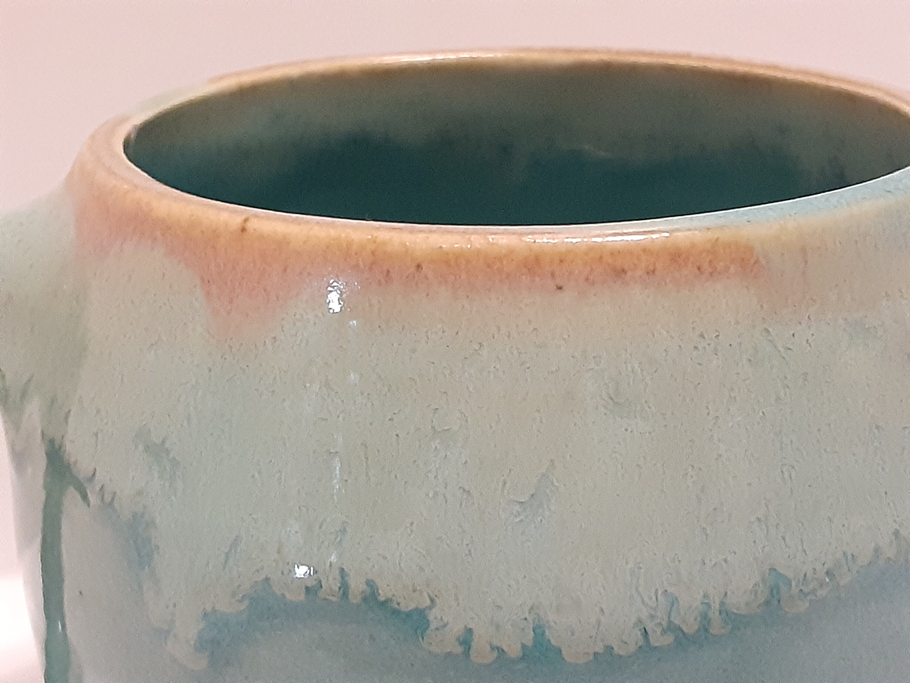 Vintage Studio Pottery Blue Drip Glaze Pot Belly Mug, Hand Made Pottery ...