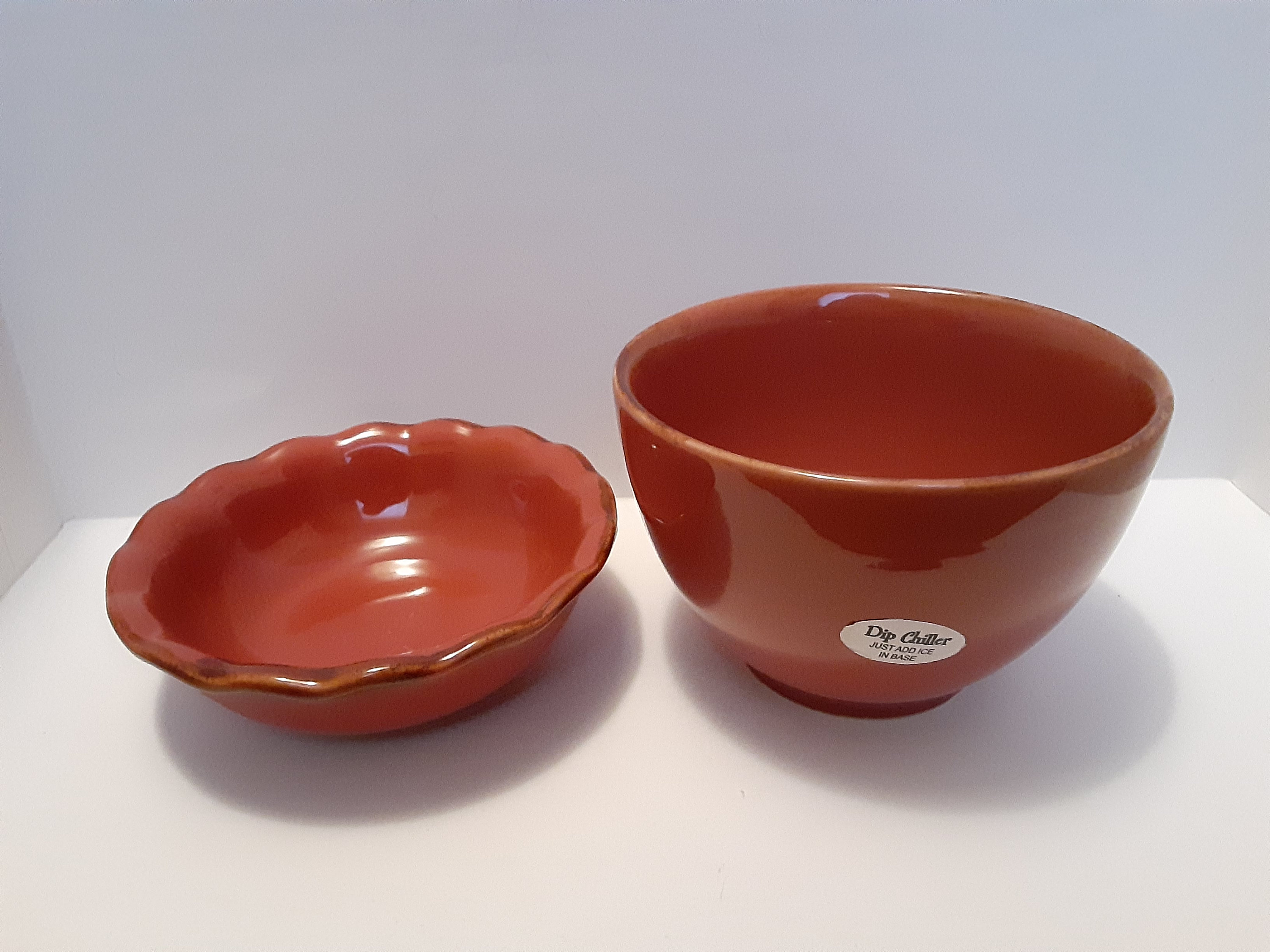 Vintage Ganz Bella Casa Dip Chiller, Burnt Orange, 2 Piece Party Dip ...