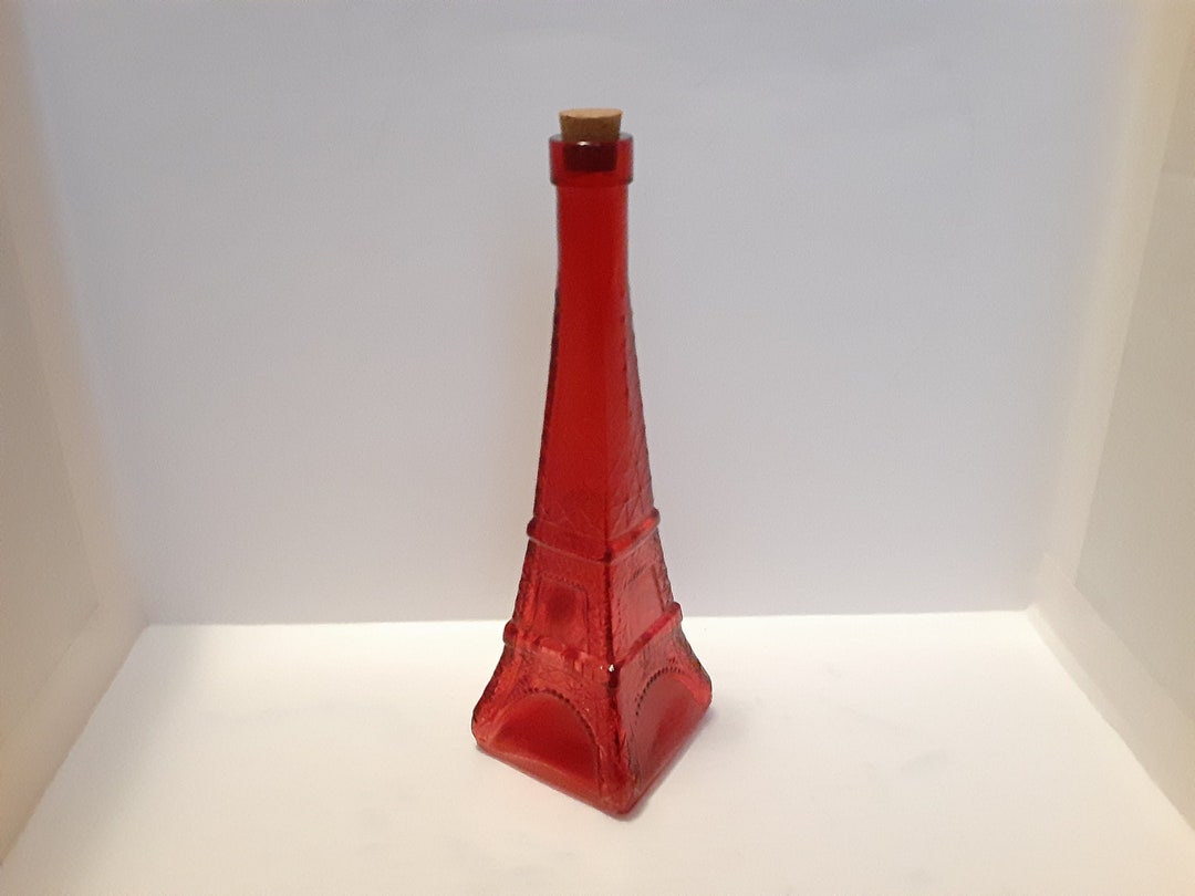 Vintage Red French Eiffel Tower Paris Empty Courvoisier Brandy Glass ...