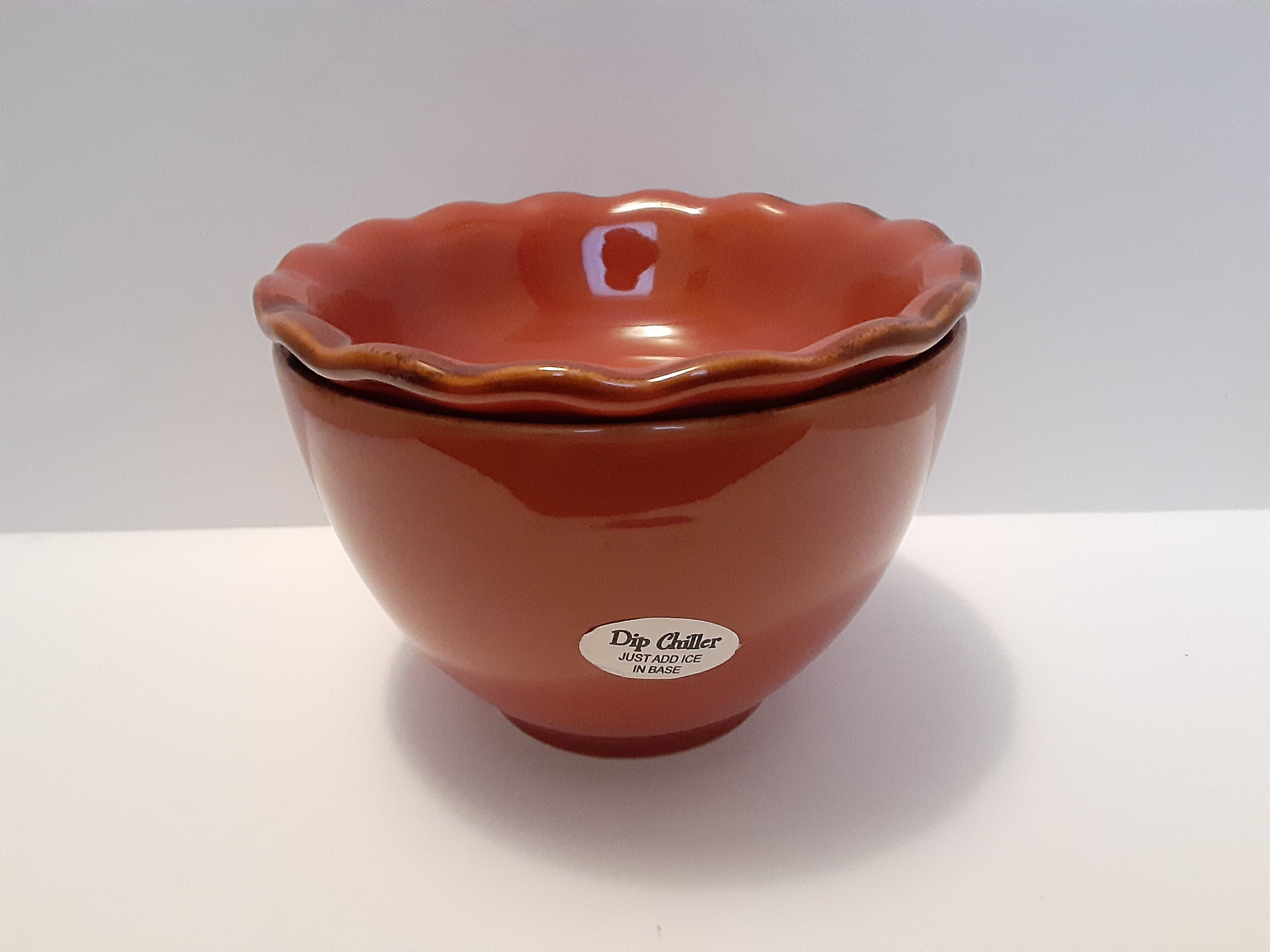 Vintage Ganz Bella Casa Dip Chiller, Burnt Orange, 2 Piece Party Dip ...