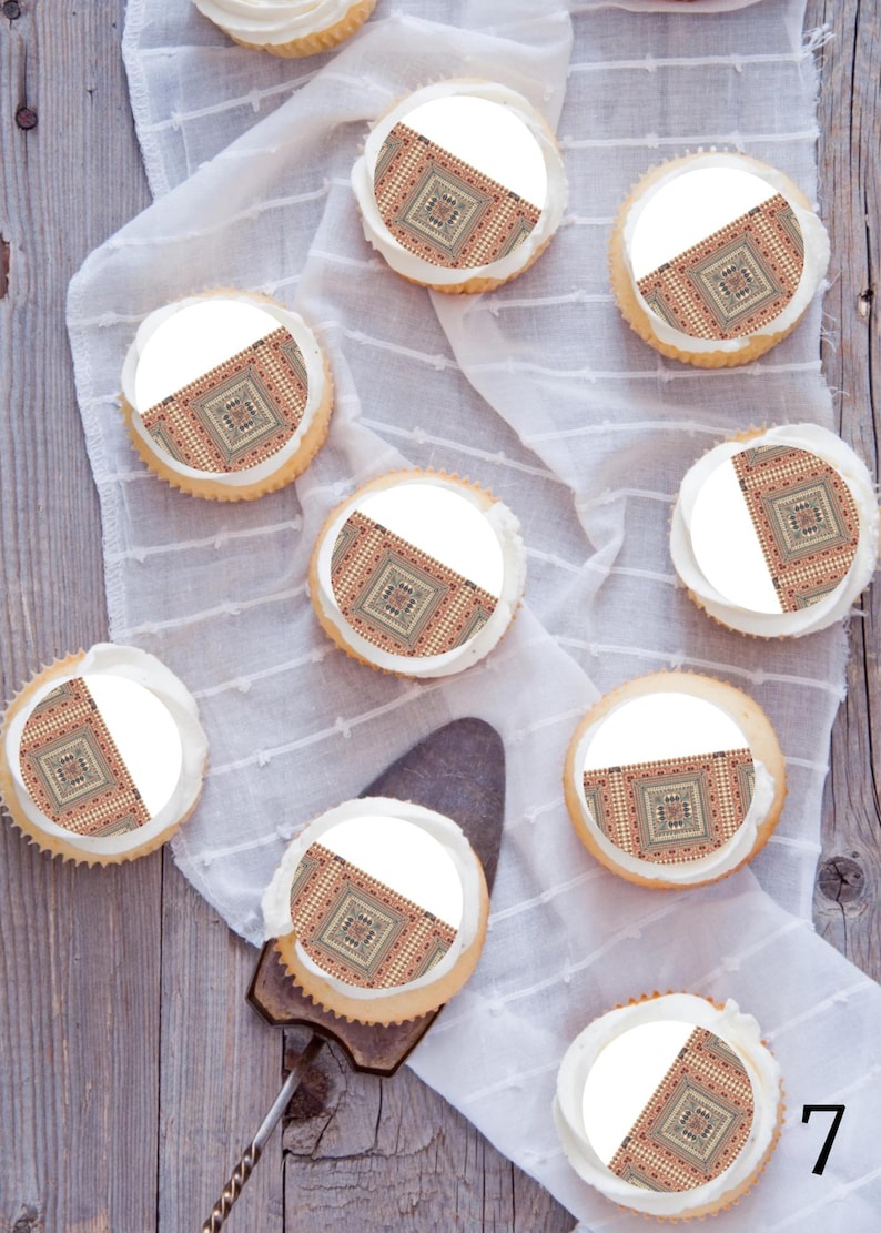 Palestinian Tatreez Edible Images - Cupcake / Cookie Round Icing ...