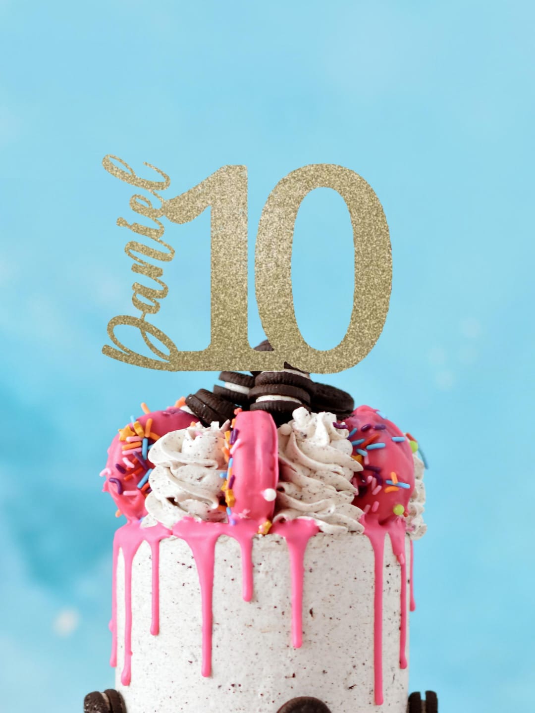 Ten Cake Topper - 10th Birthday - Personalized Name + Age - Etsy
