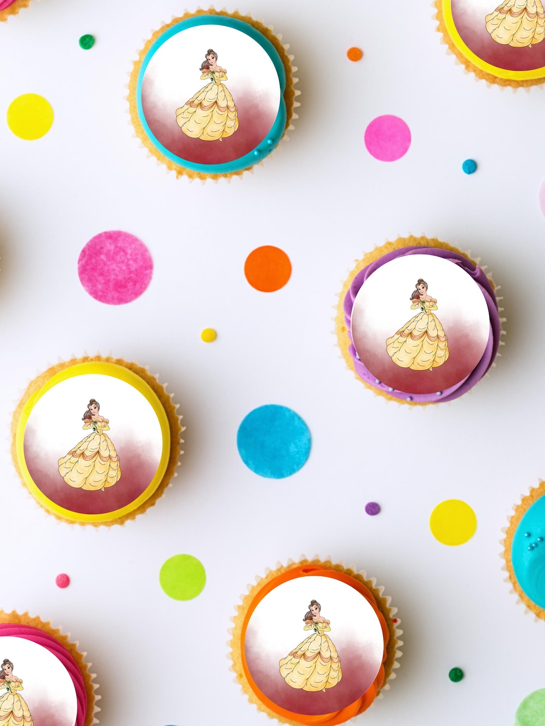 Princess Belle Edible Images - Disney Cupcake / Cookie Round Icing ...