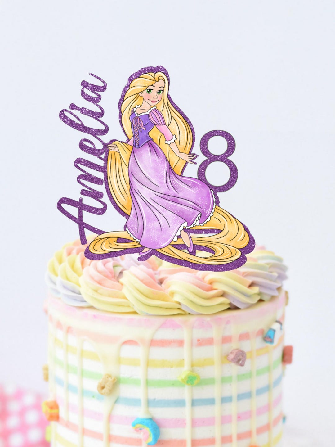Princess Rapunzel Cake Topper - Tangled Themed - Personalized Name ...