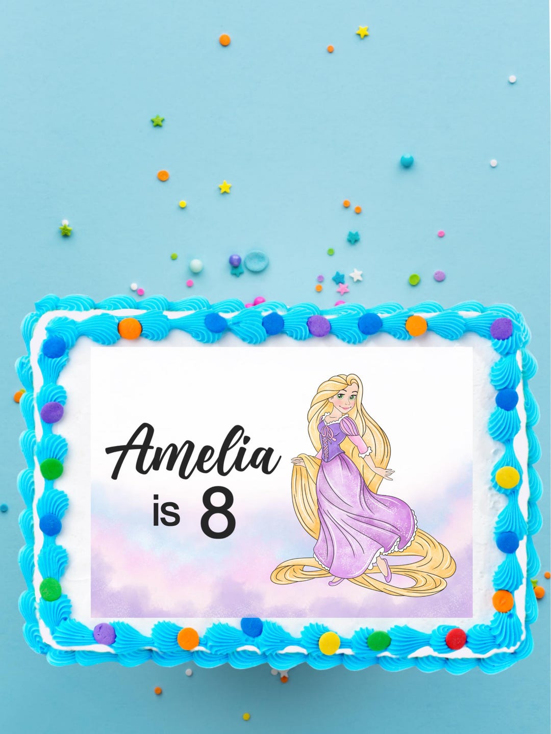 A4 Princess Rapunzel Edible Cake Topper - Tangled Rectangle ...