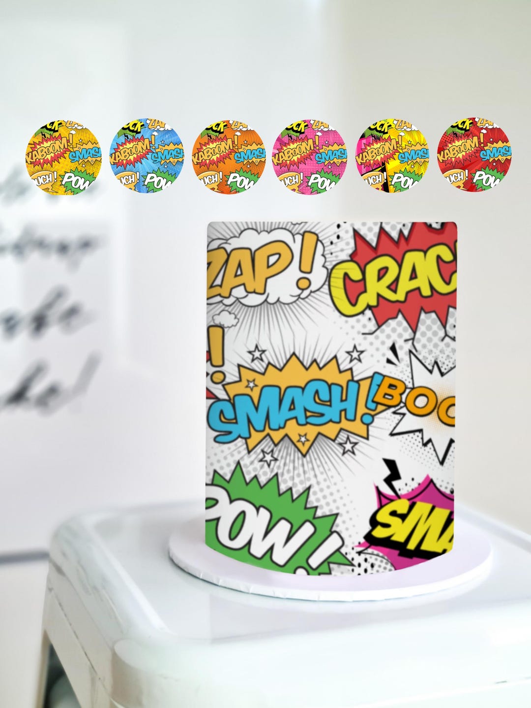 Comic Book Action Cake Wrap - A4 Edible Image - Superheroes Icing Sheet ...