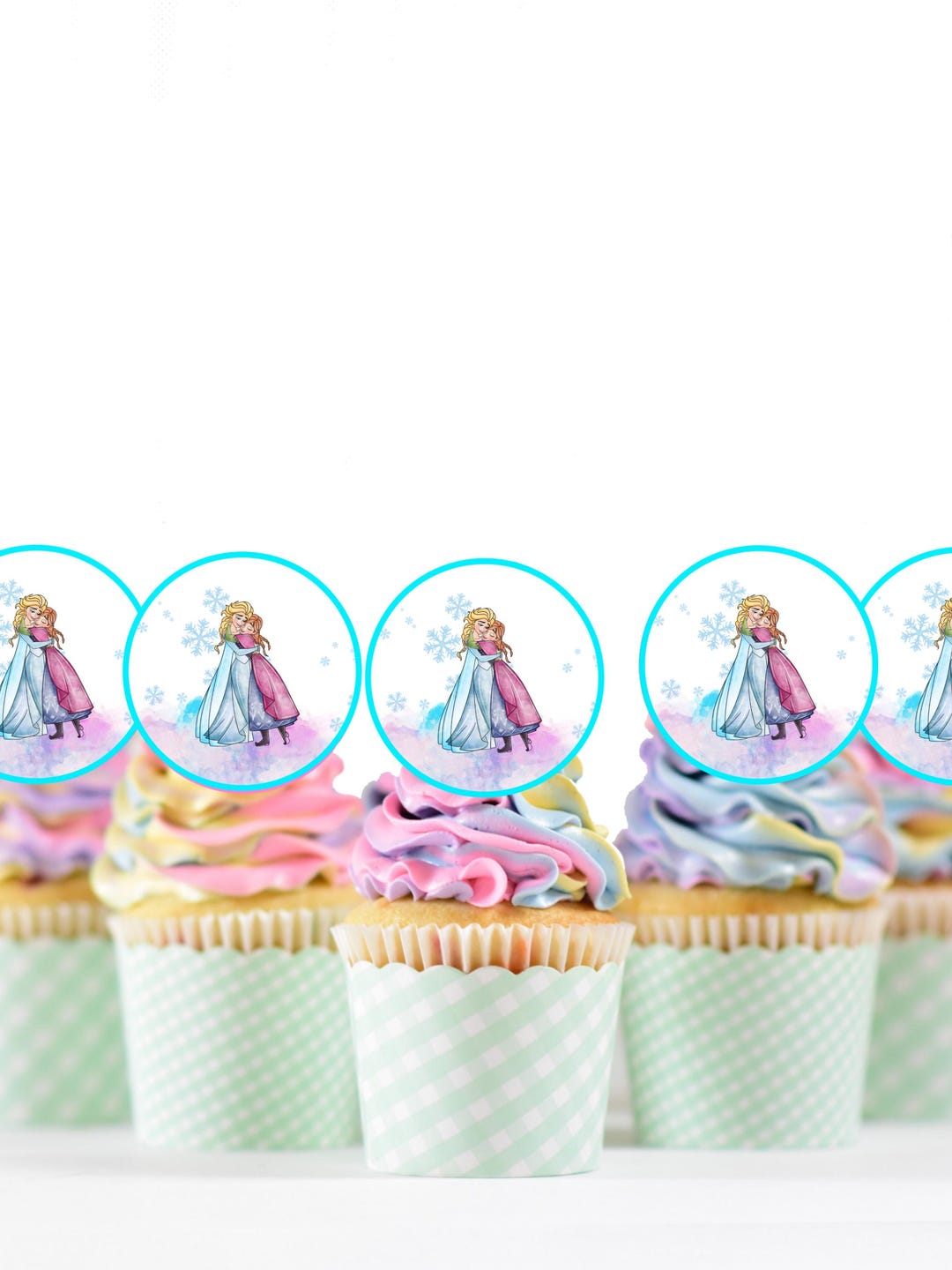 Elsa & Anna Cupcake Toppers 6 or 12 Pack - Frozen Themed Picks ...