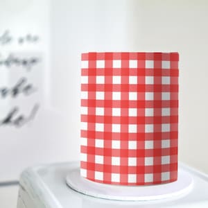 Red Gingham Edible Image - A4 Cake Wrap Frosting Sheet - Etsy