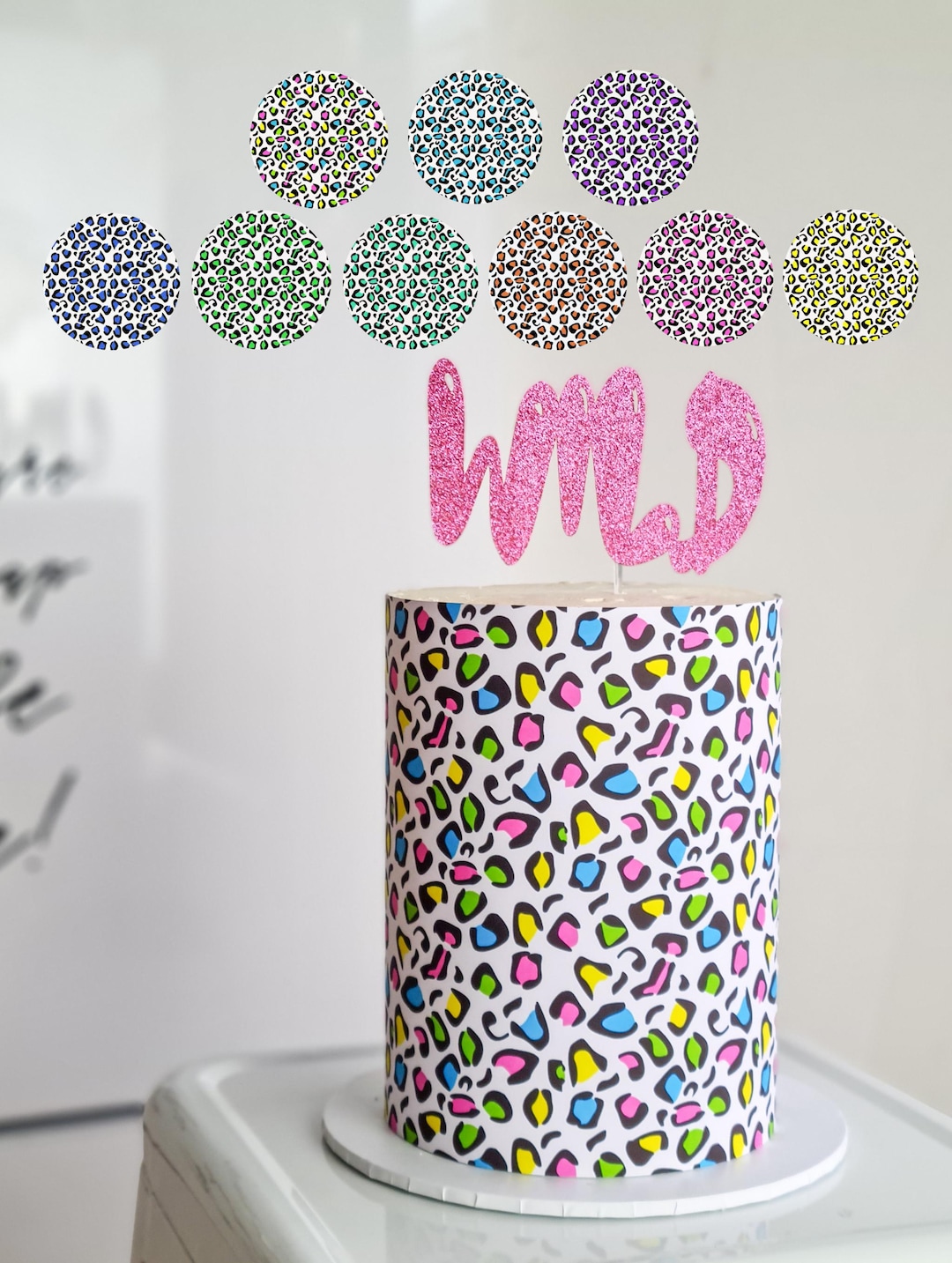 Leopard Cake Wrap - A4 Rainbow Cheetah Edible Image - Colored Animal ...