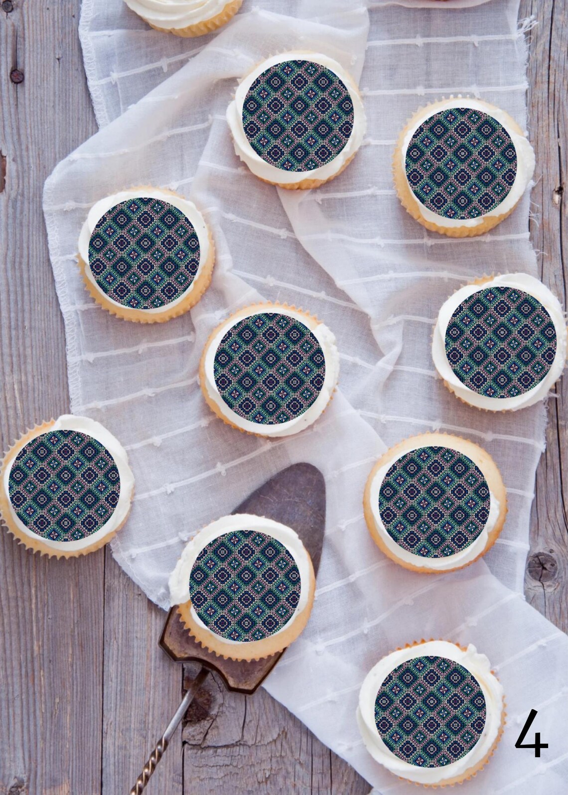 Palestinian Tatreez Edible Images - Cupcake / Cookie Round Icing ...