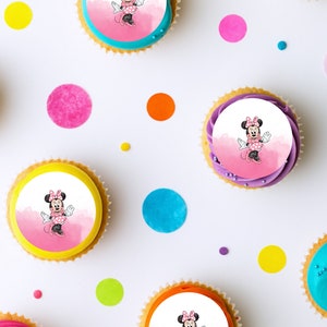 Minnie Mouse Edible Images Disney Cupcake / Cookie Round Icing Toppers ...