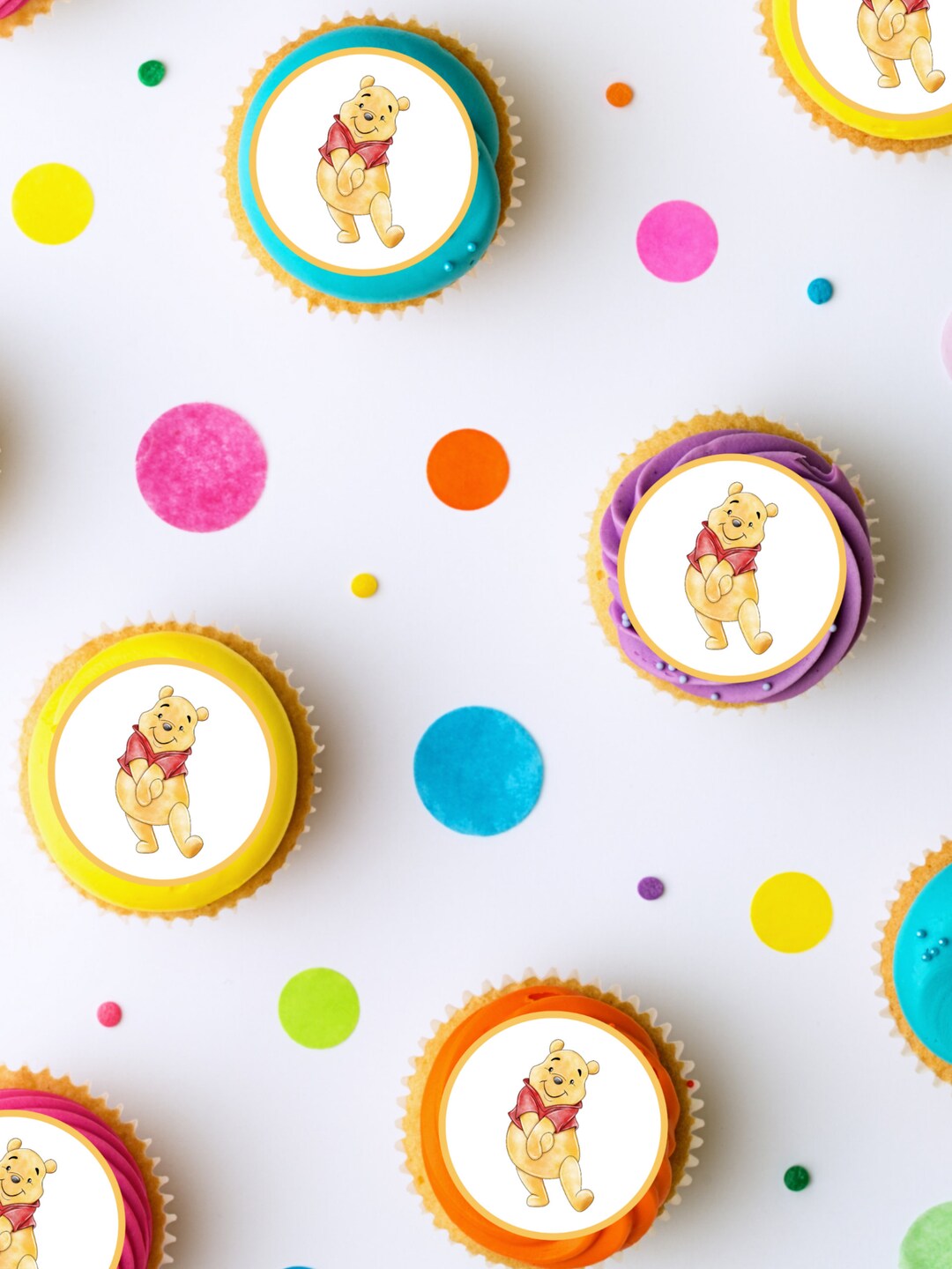 Winnie the Pooh Edible Images Cupcake / Cookie Round Icing Toppers ...