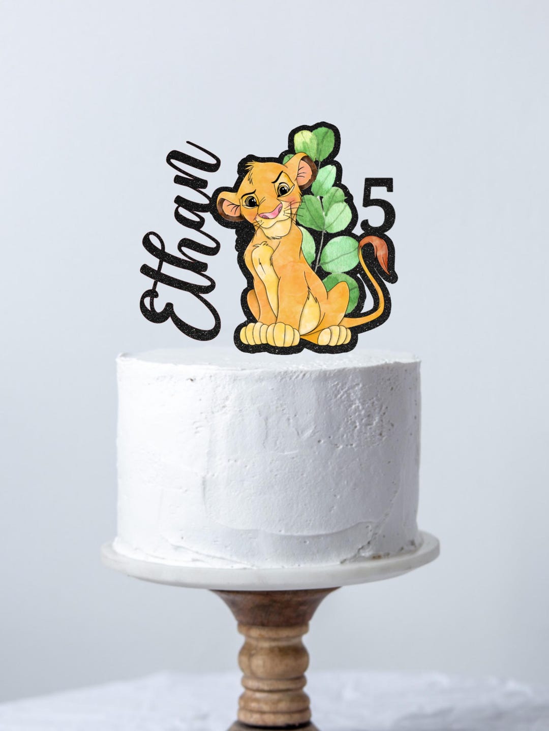 The Lion King Cake Topper Simba Disney Themed Personalized Name Age ...