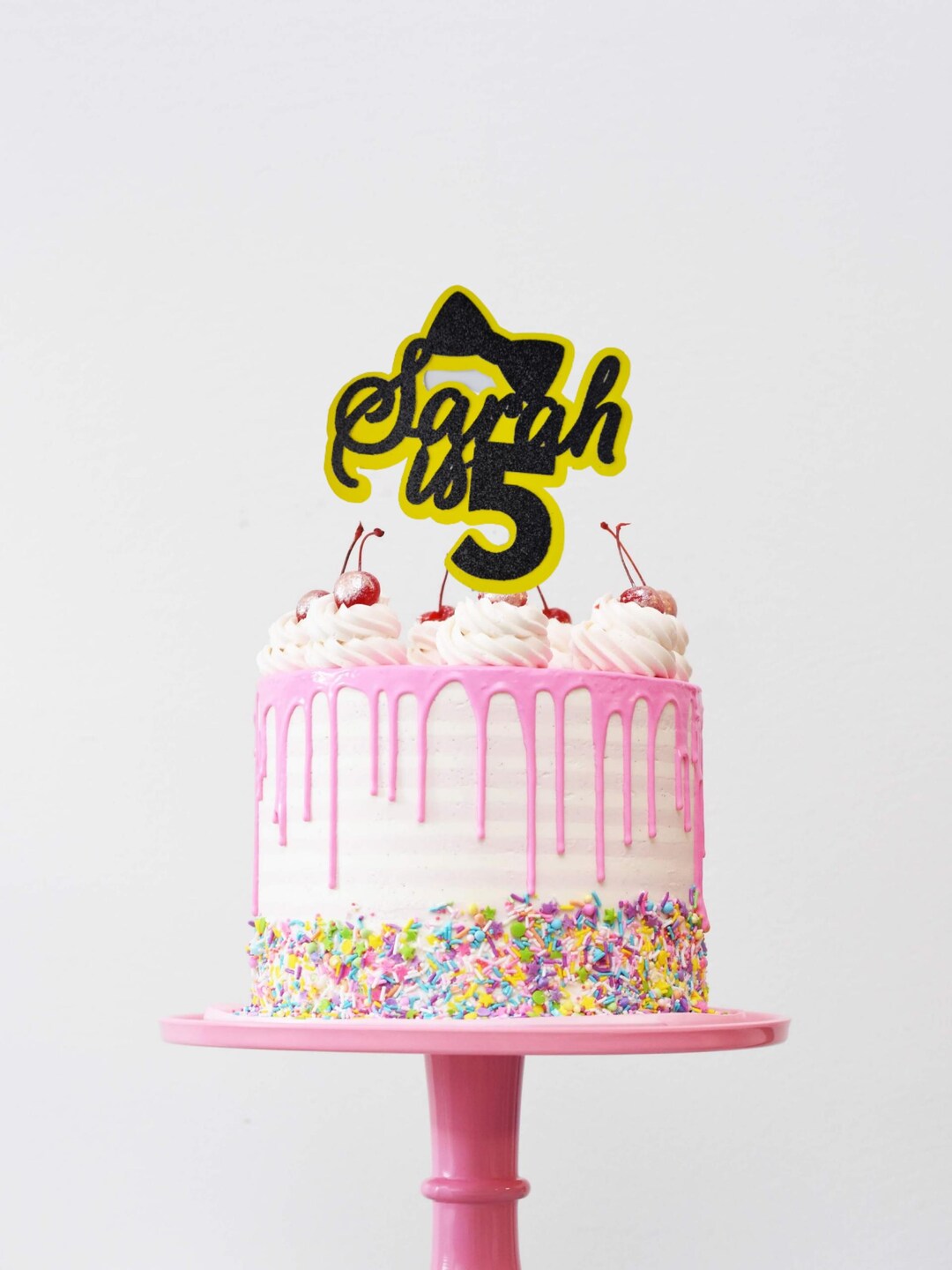 Cake Topper - Emma Wiggles Bow Themed - Personalized Name + Age - Etsy