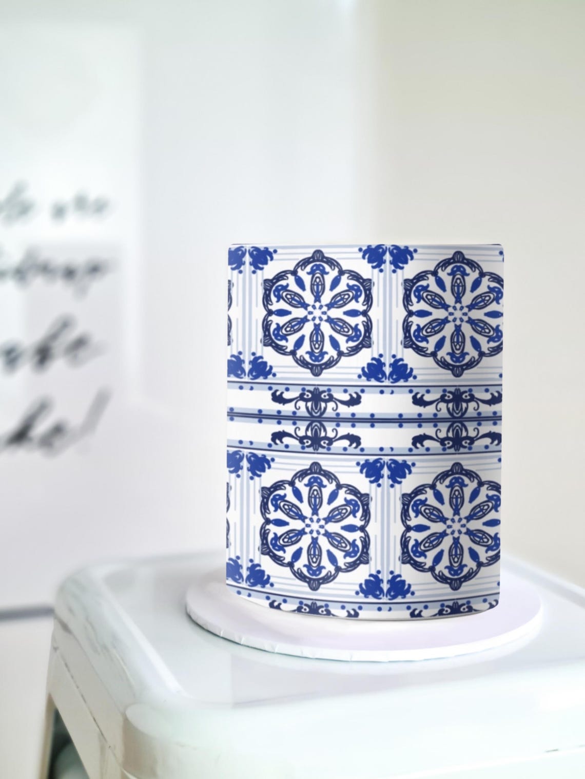 Amalfi Tiles Cake Wrap - A4 Edible Image - European Mediterranean Icing ...