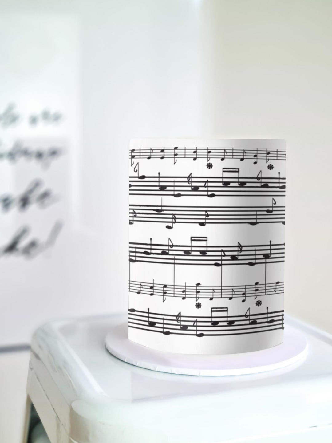 Music Notes Cake Wrap - A4 Edible Image - Musical Pattern Icing Sheet ...