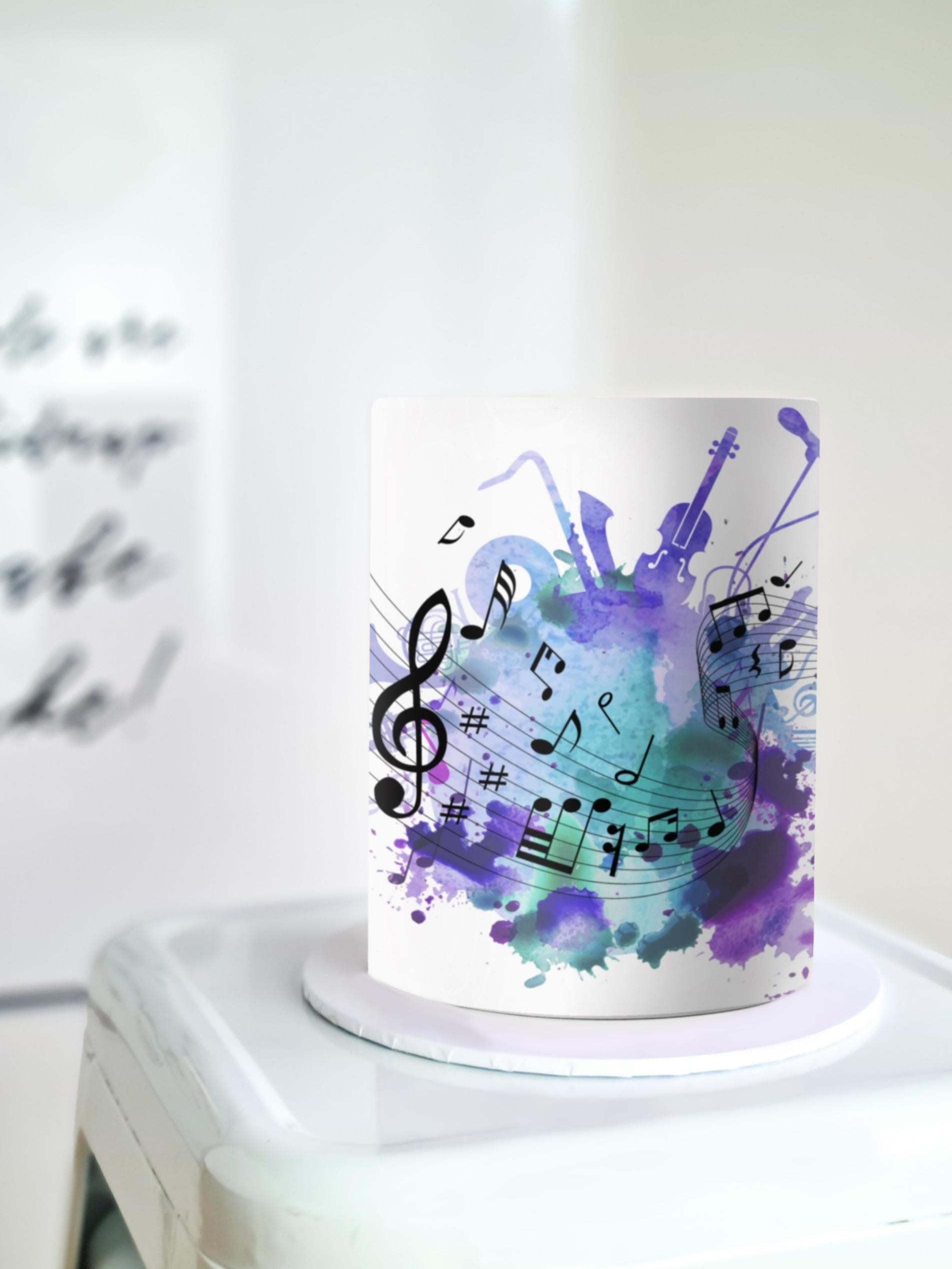 Music Notes Cake Wrap - A4 Edible Image - Paint Splash Icing Sheet - Etsy