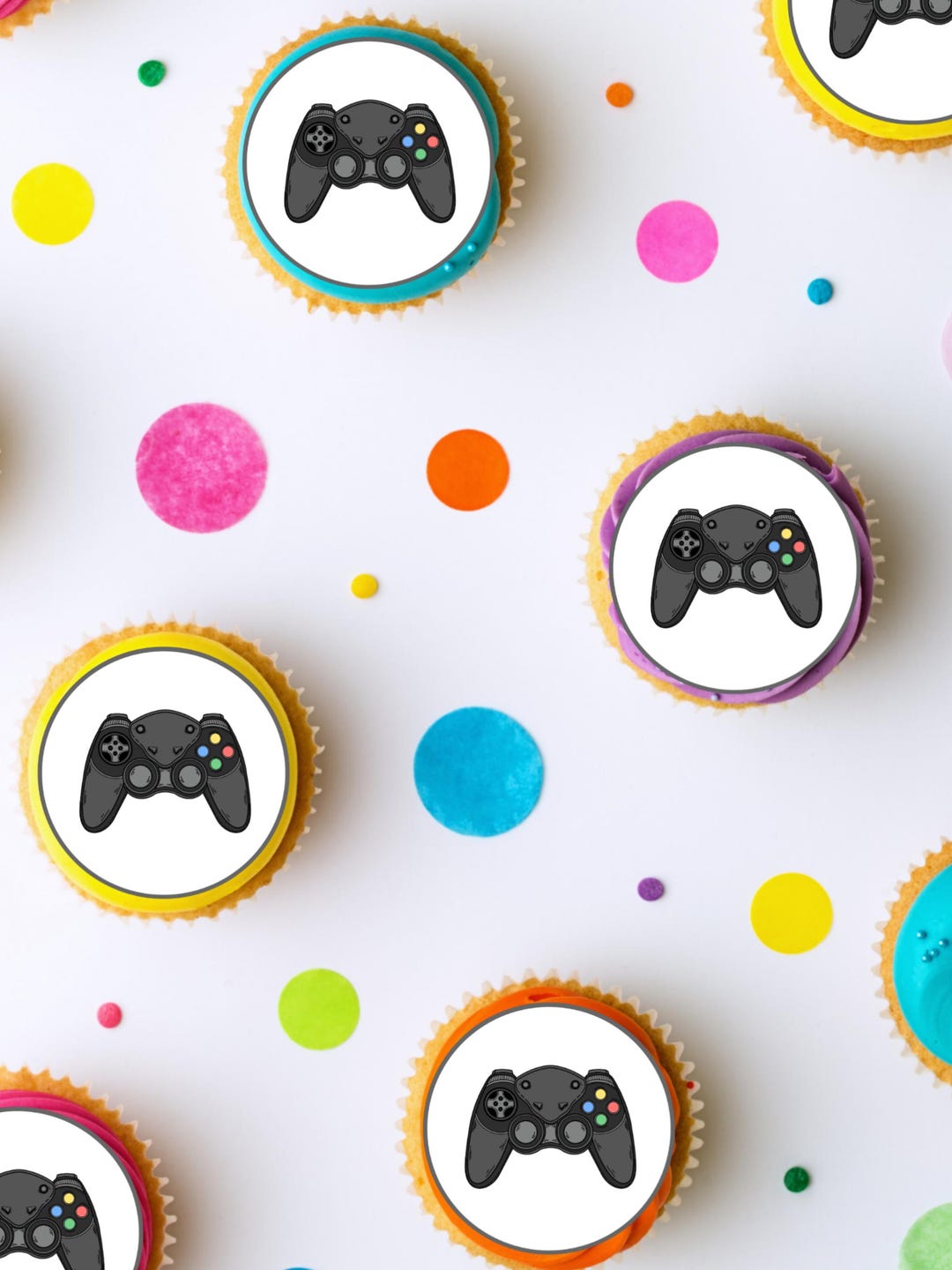Playstation Controller Edible Images - Gaming Cupcake / Cookie Round ...