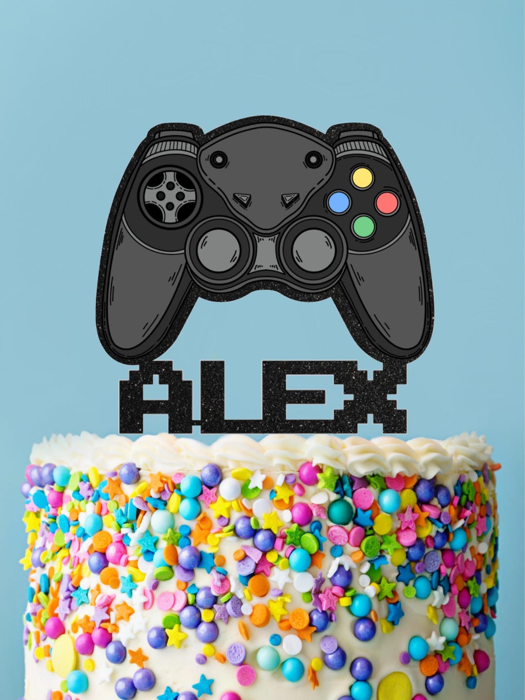 Playstation Cake Topper - Video Game Controller Themed - Personalized ...